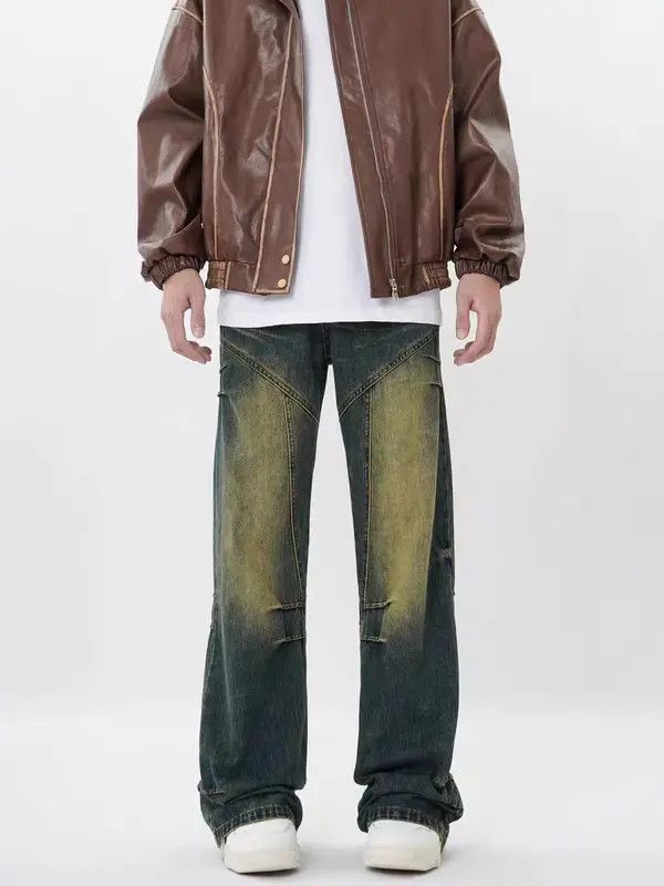 Japanese Brand × Jean × Streetwear Vintage washed pleated deconstructed ...