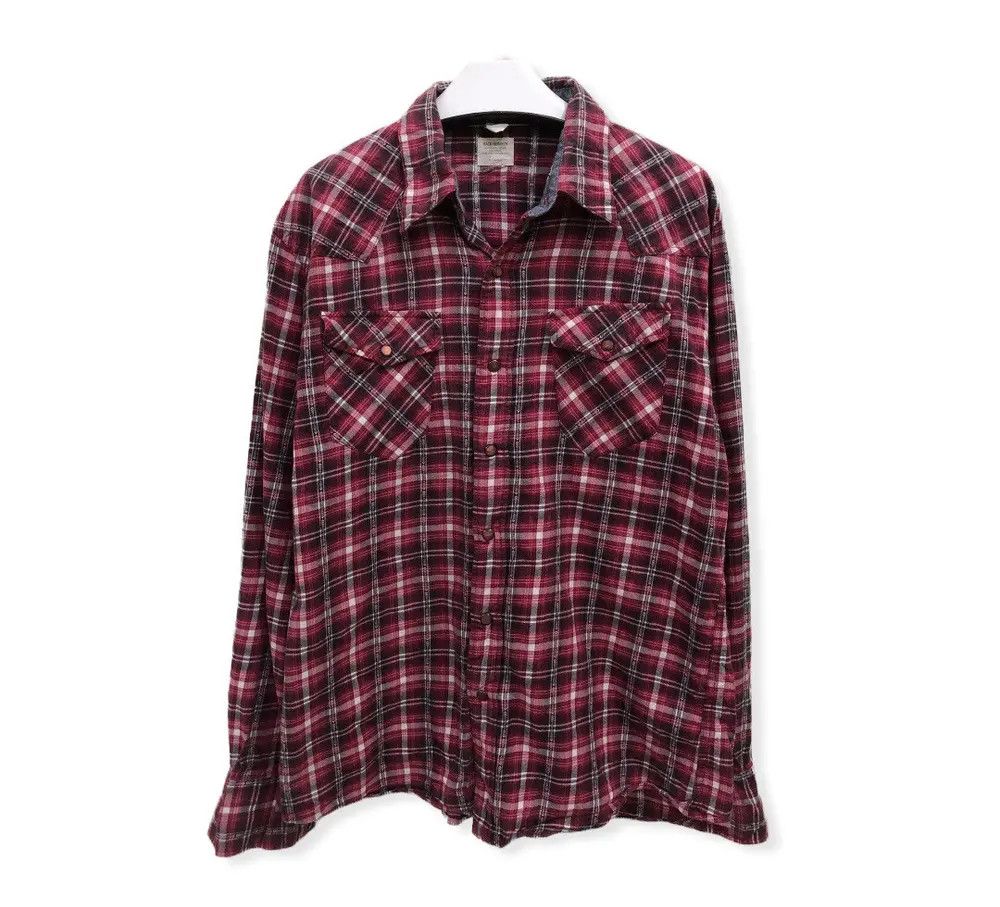 Flannel × Japanese Brand × Streetwear Japanese Brand Back Number Plaid ...
