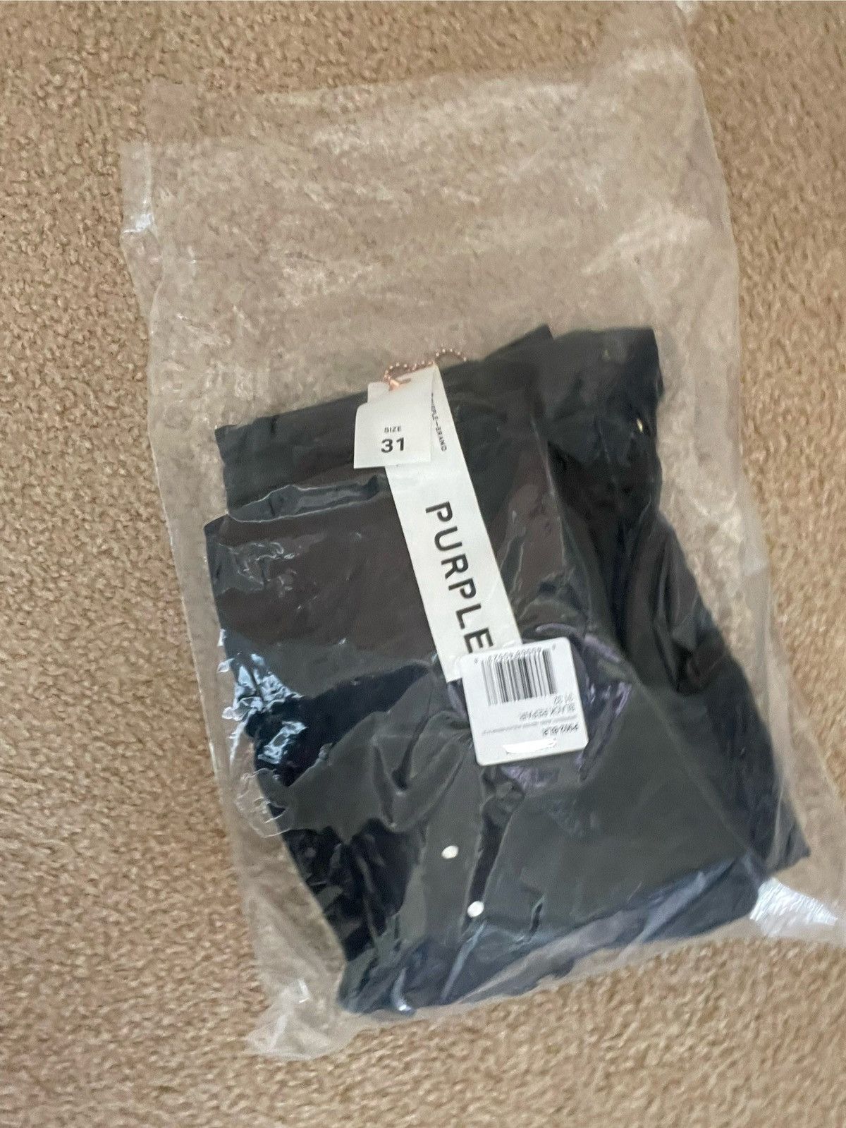 Designer × Purple Brand × Streetwear Black ripped purple jeans paint ...