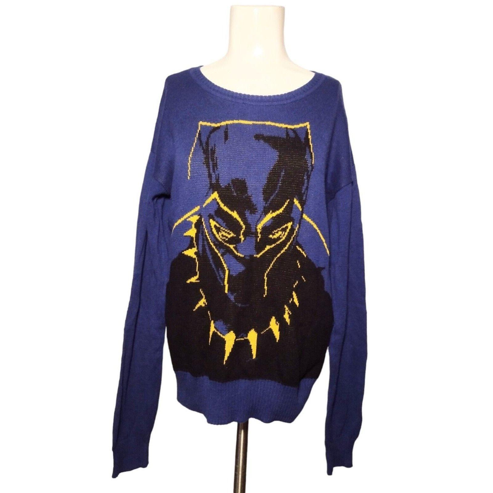 Marvel Comics Marvel Black Panther Unisex Size L Sweater Blue Black ...