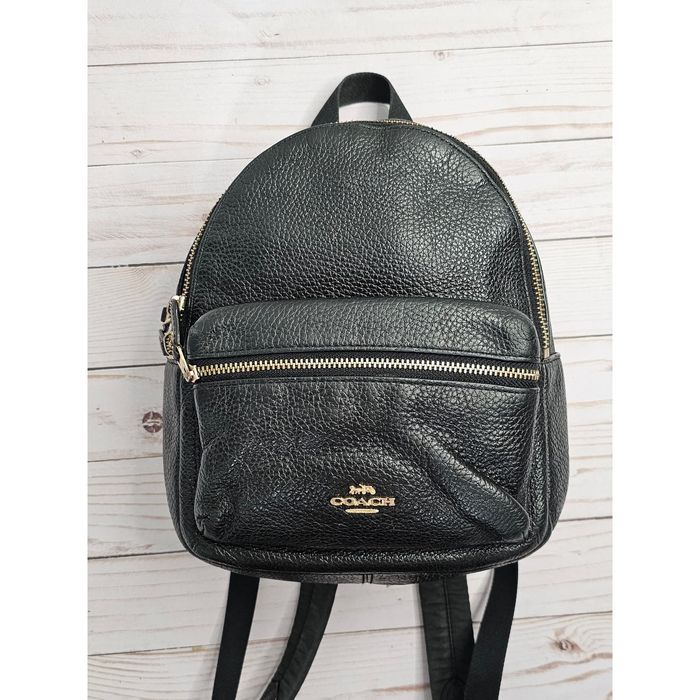 Coach Coach Black Pebble Leather Mini Charlie Backpack Purse | Grailed