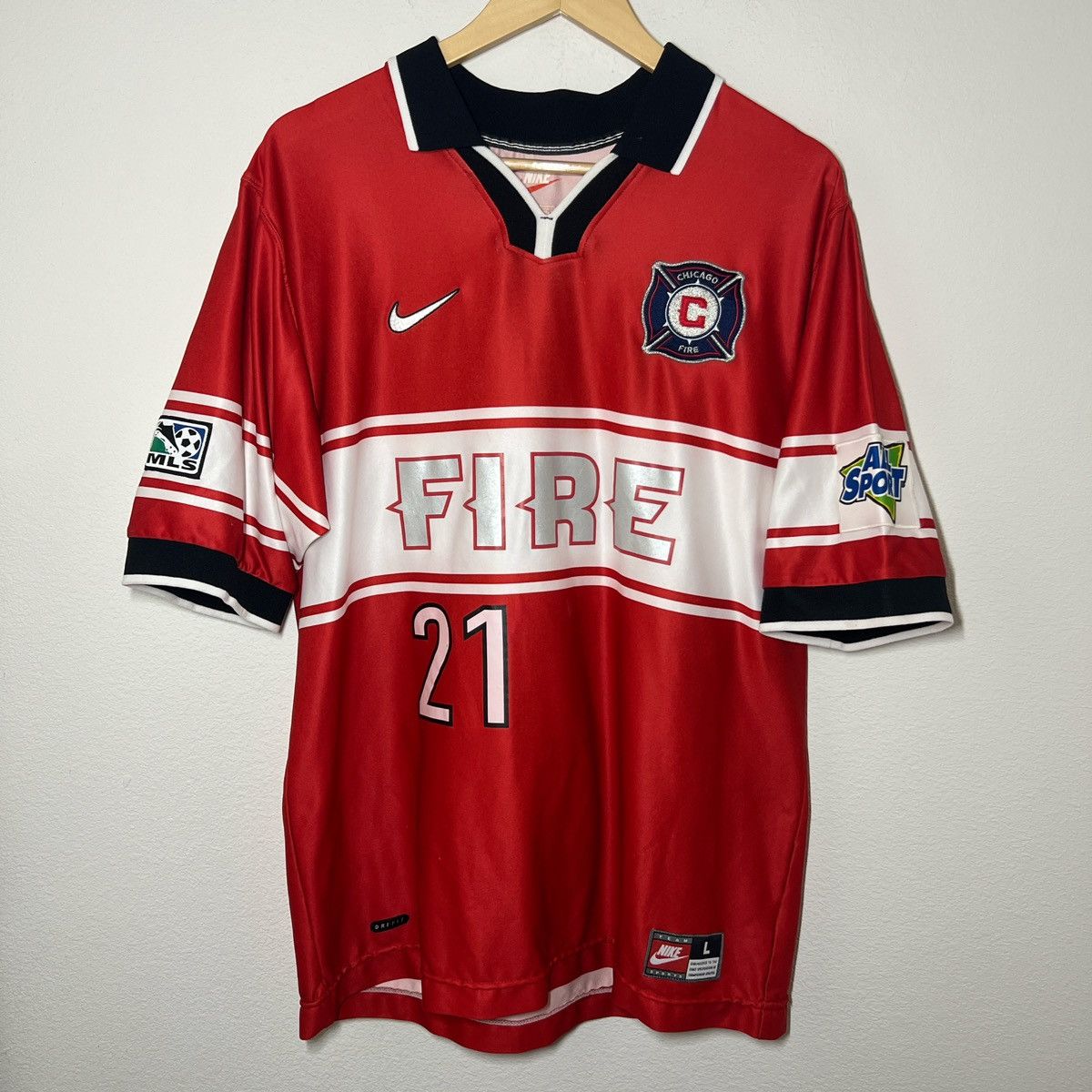Nike × Soccer Jersey × Vintage Chicago Fire 1998 Home Jersey *Player ...