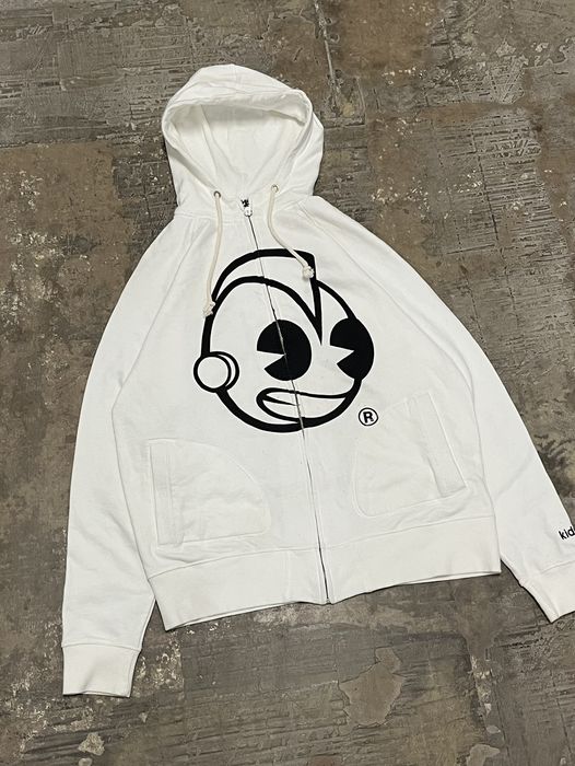 Kid Robot Crazy rare kid robot y2k zip up big face hoodie | Grailed