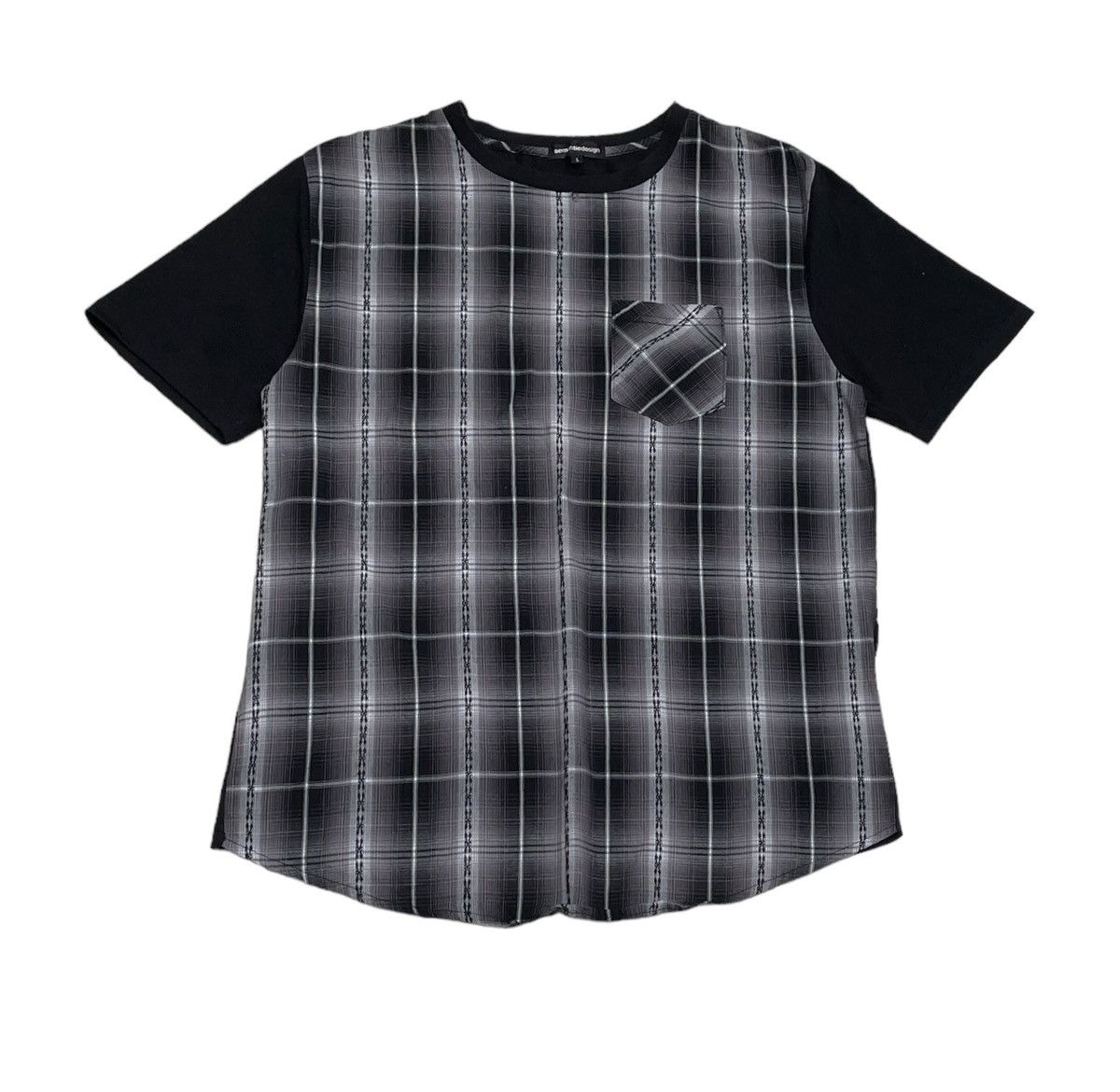 Archival Clothing Rare Vintage Semantic Design Checkered Pocket T-shirt ...