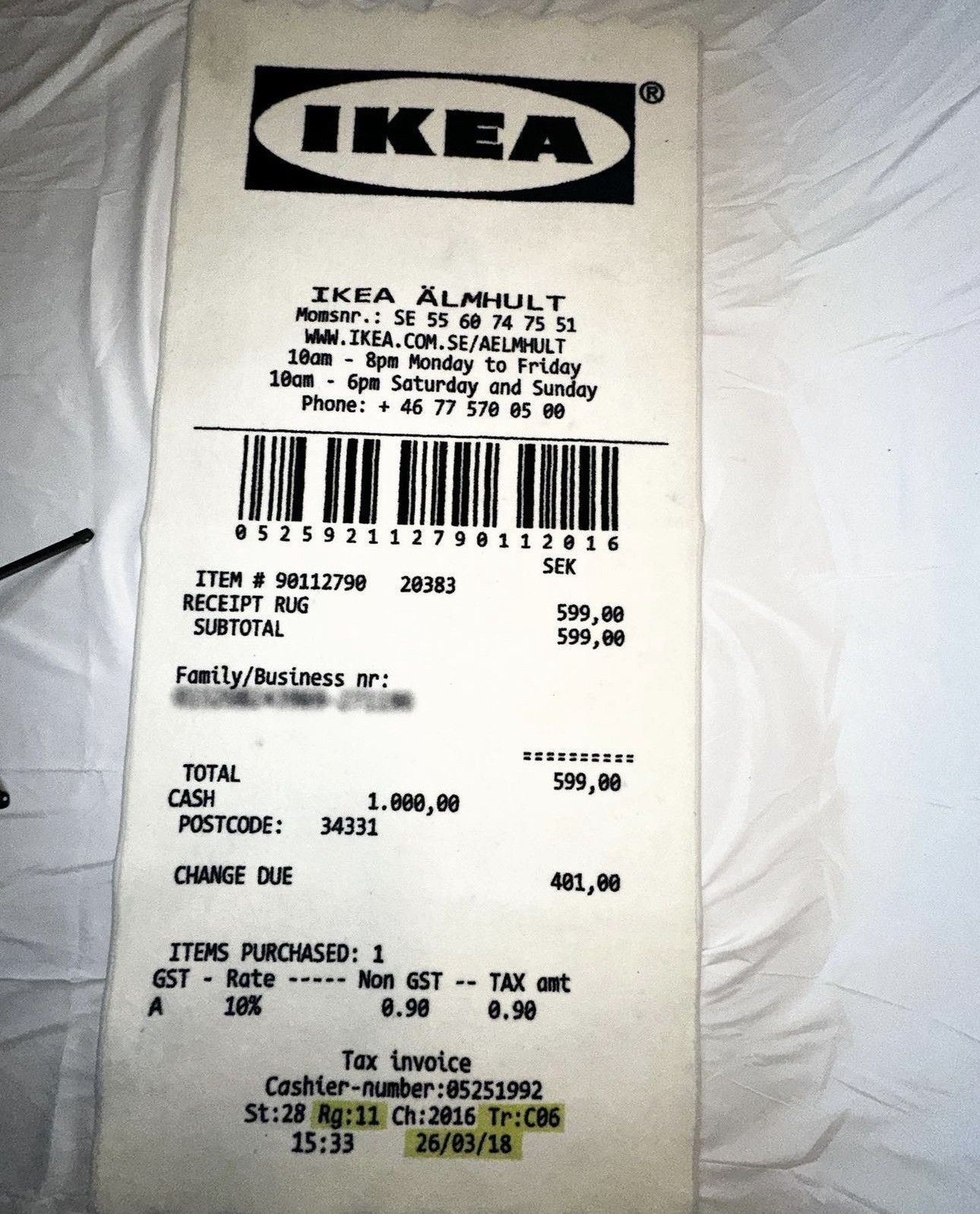 Off-White Virgil Abloh x IKEA Markerad “Receipt” Rug | Grailed