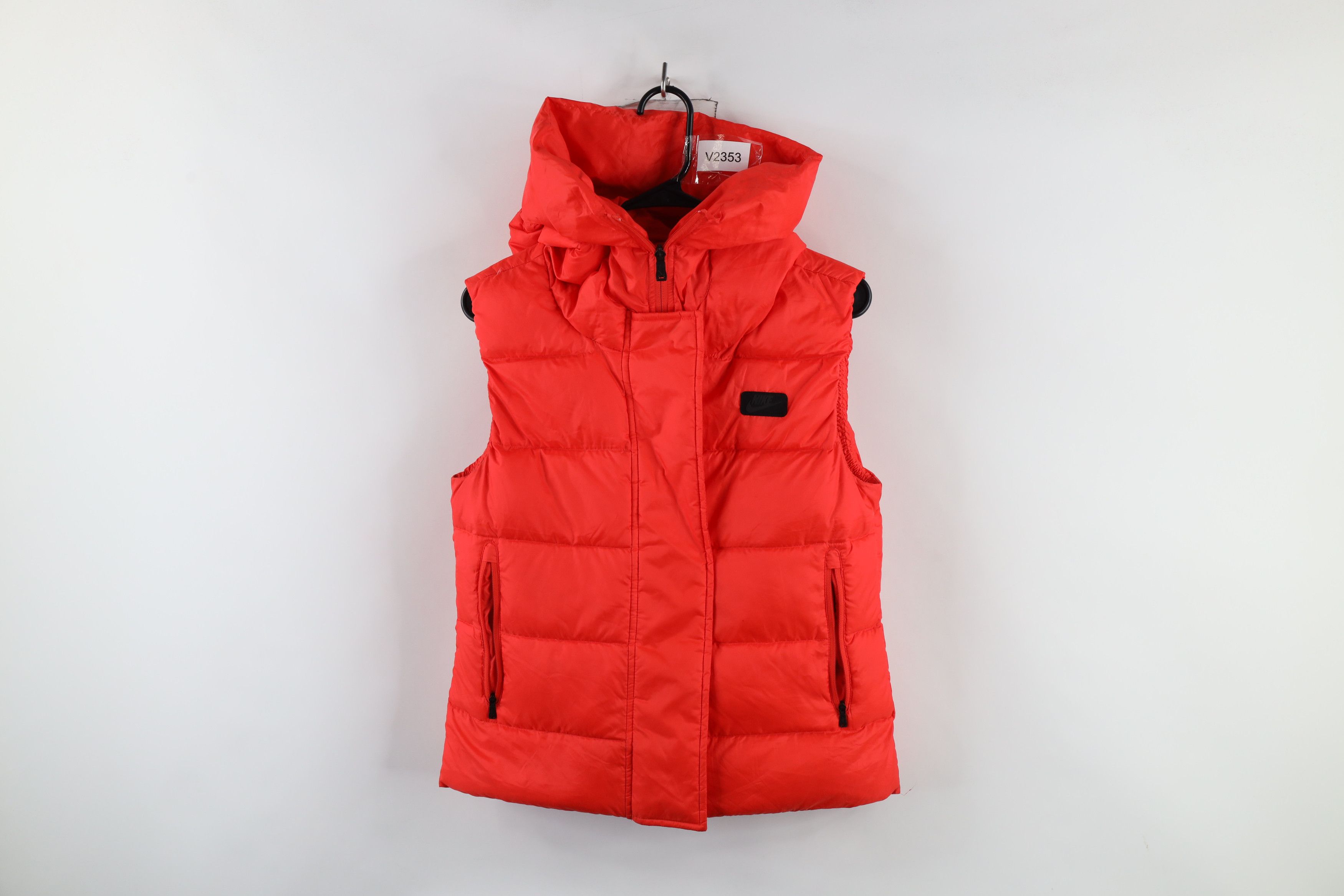 Nike × Vintage Nike Out Box Logo Duck Down Hooded Puffer Vest Jacket ...