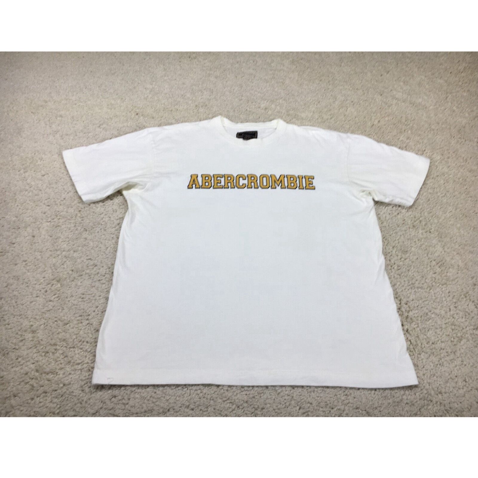 Abercrombie & Fitch Vintage Abercrombie & Fitch Shirt Mens Large White Logo Short Sleeve USA 90s ...