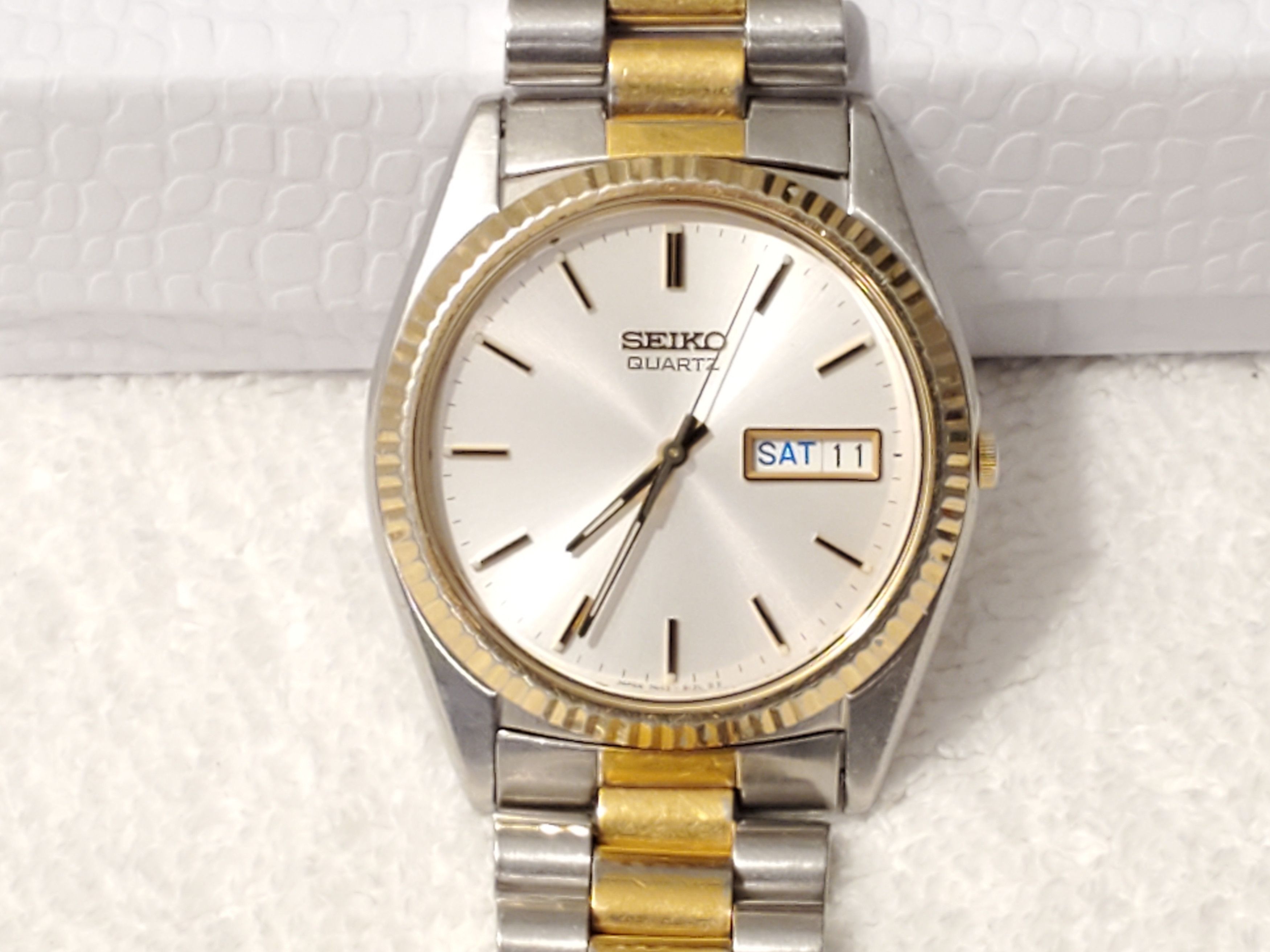 Seiko Vintage Seiko Men's Day Date Quartz Watch Stainless Steel | Grailed