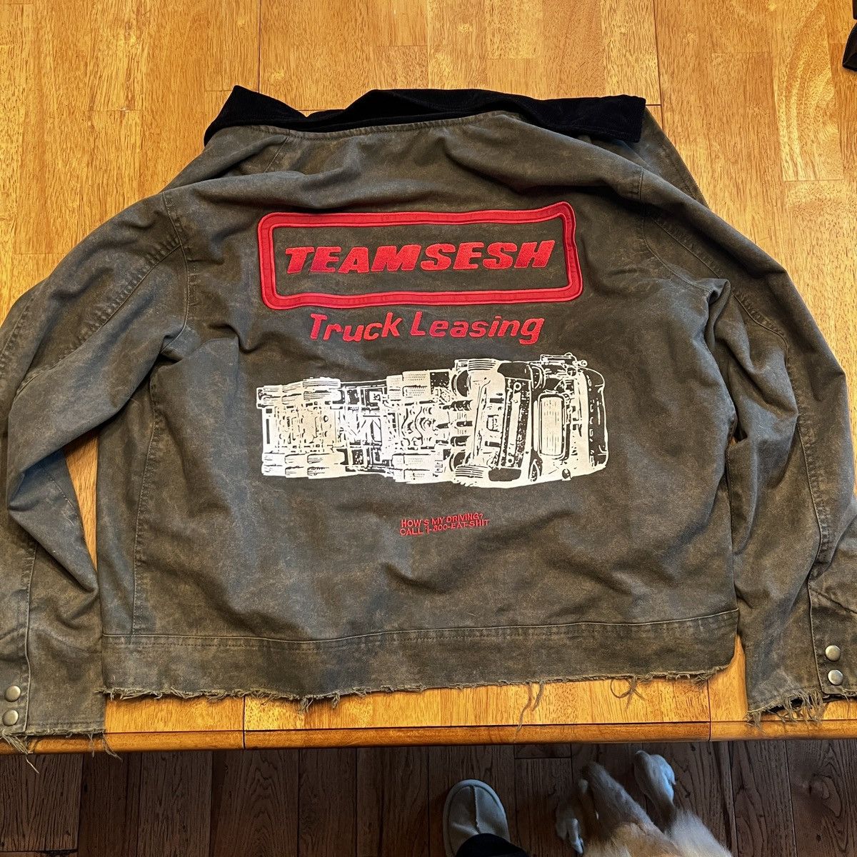 G59 Records TEAM SESH BONES TRUCK LEASING JACKET OLIVE LARGE | Grailed