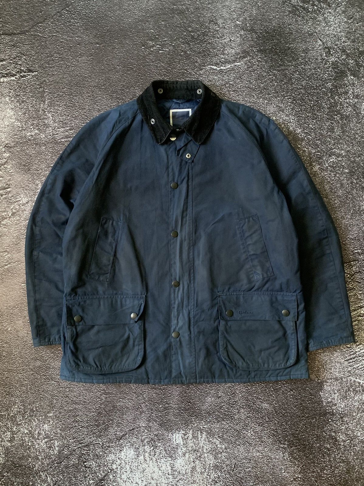 Barbour × Luxury × Vintage BARBOUR X PANTONE BLUE WAX ASHTONE JACKET ...