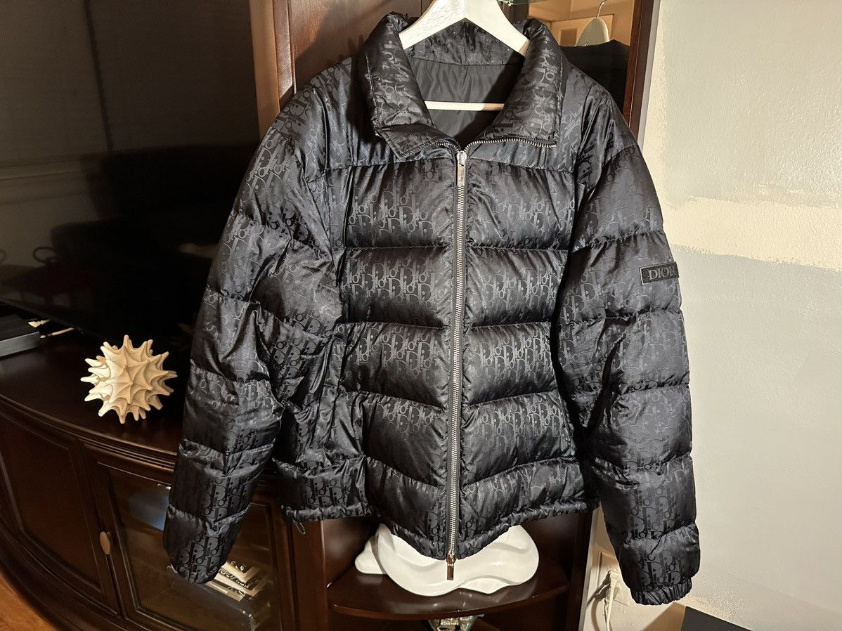 Dior Dior Oblique Monogram Down Jacket Puffer Coat Black | Grailed