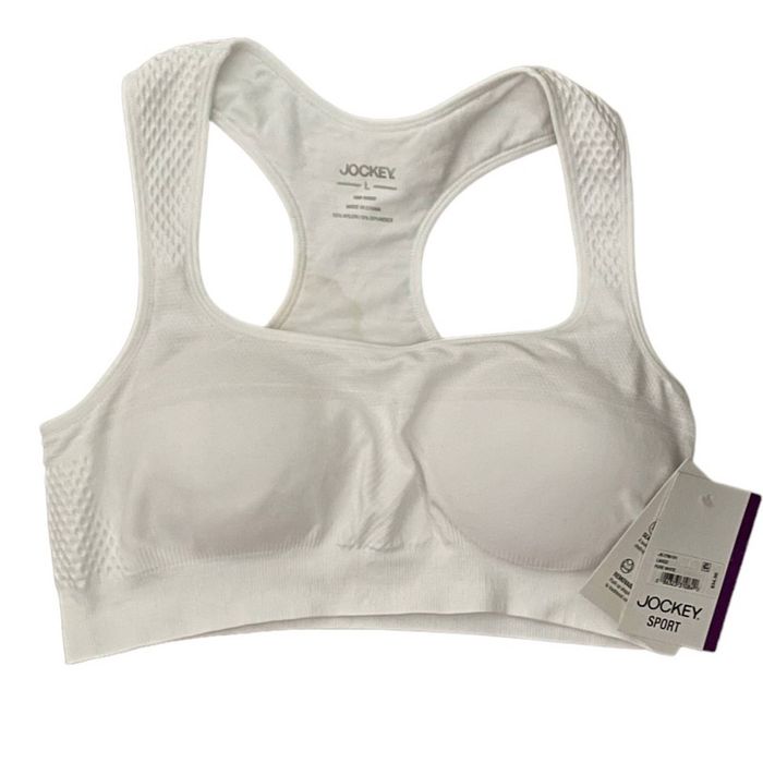Jockey Jockey 34 White Seamless Sports Bra Large New Grailed