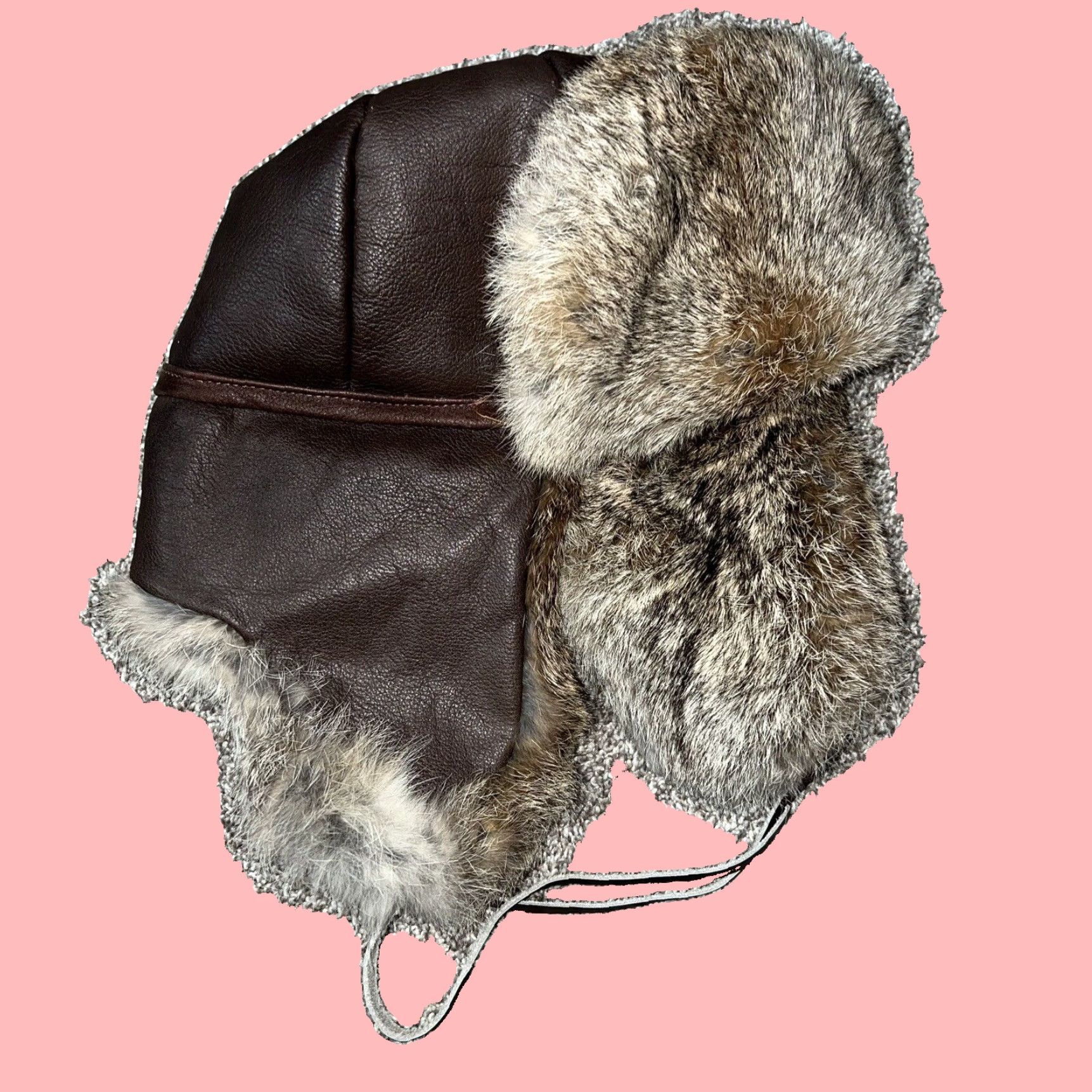 Vintage Authentic Canadian Craftsmanship Brown Fur Lined Aviator ...