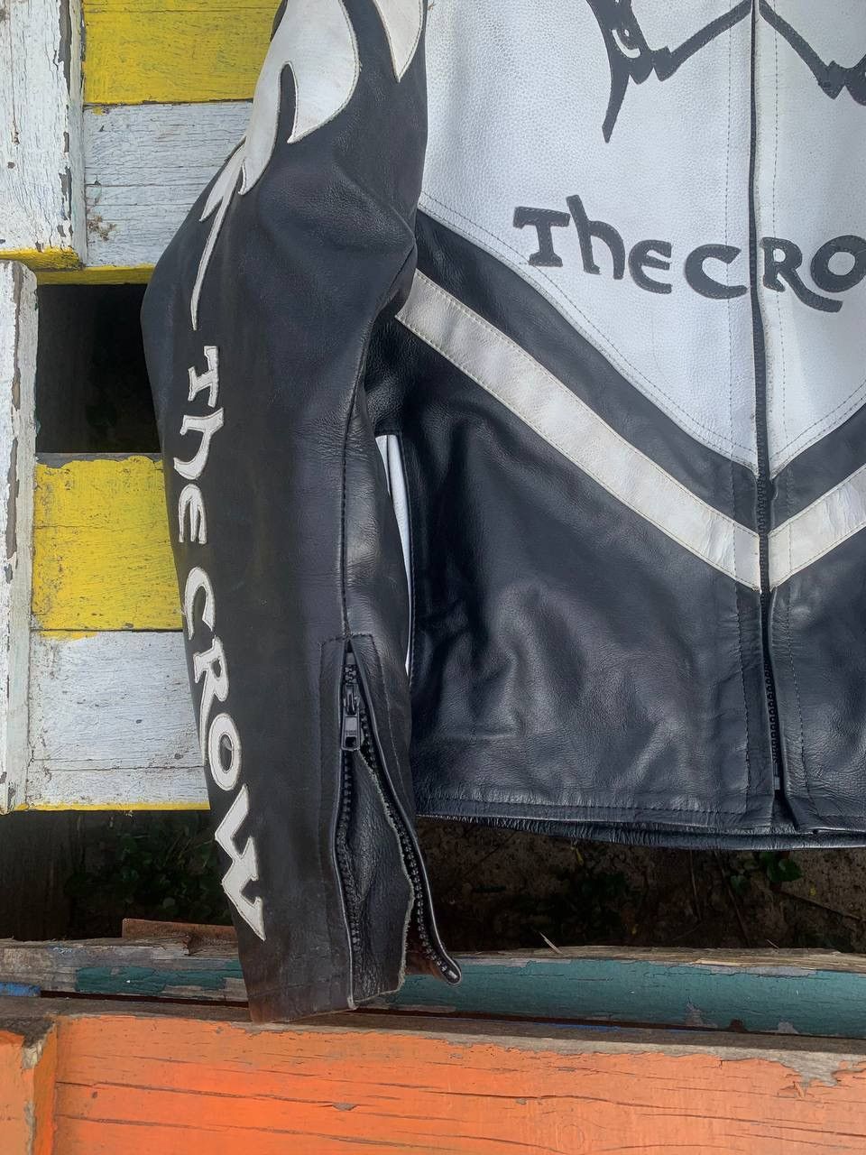 Leather Jacket × NASCAR × Vintage VINTAGE THE CROW LEATHER JACKET MOTO ...