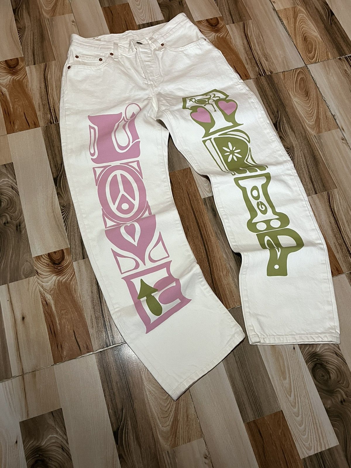 Vintage Rare Love & Trip Levis 501 Jeans | Grailed