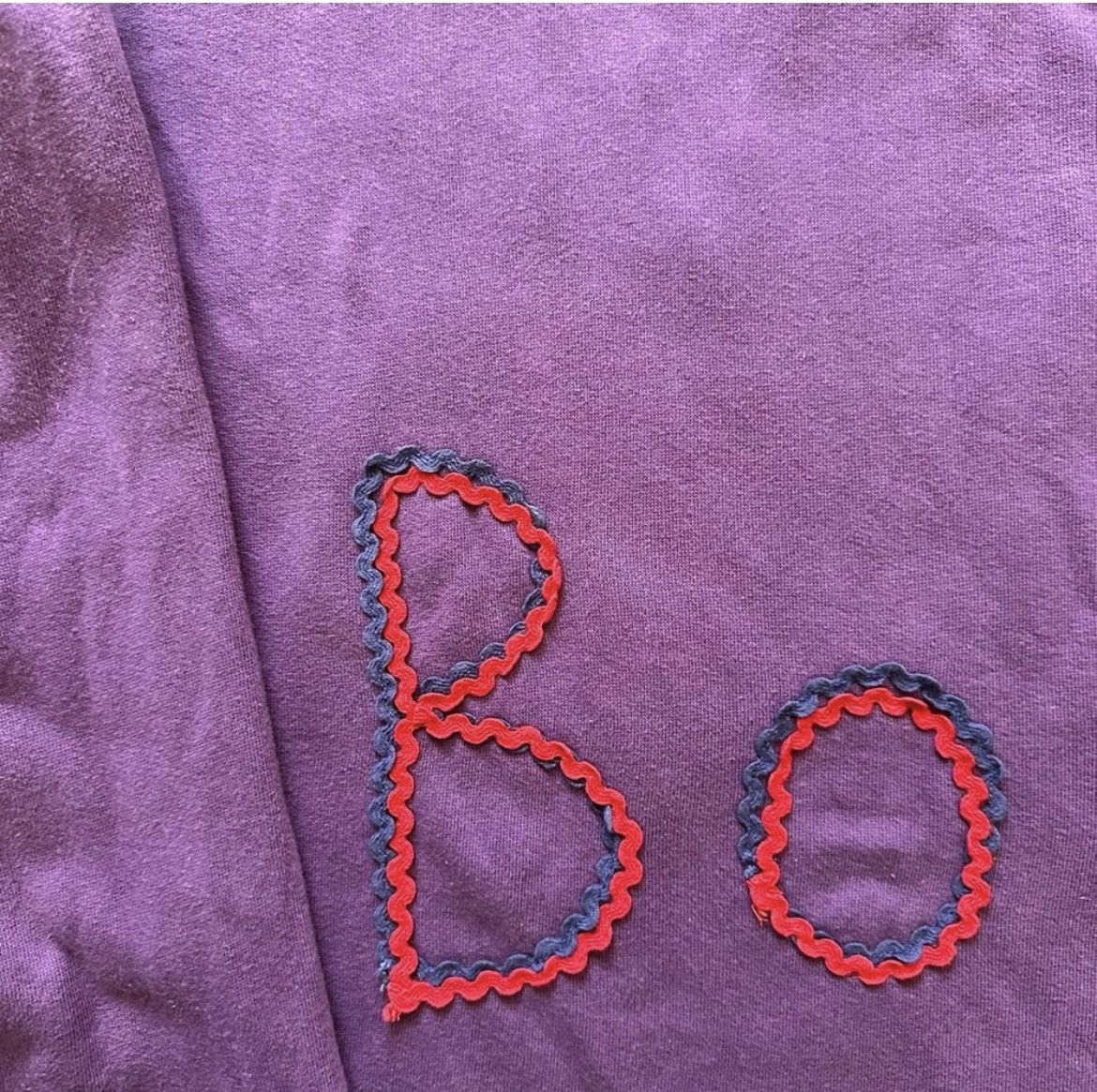 Bode BODE logo Ric Rac-Trimmed Cotton Sweatshirt - Purple | Grailed