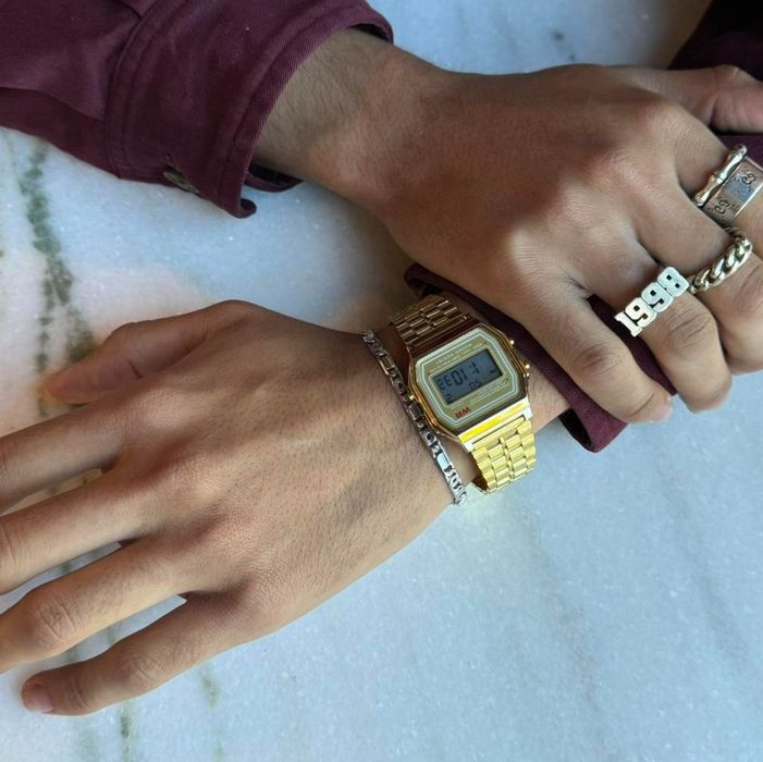 Casio Y2K 2000s vintage retro gold stainless steel digital watch | Grailed