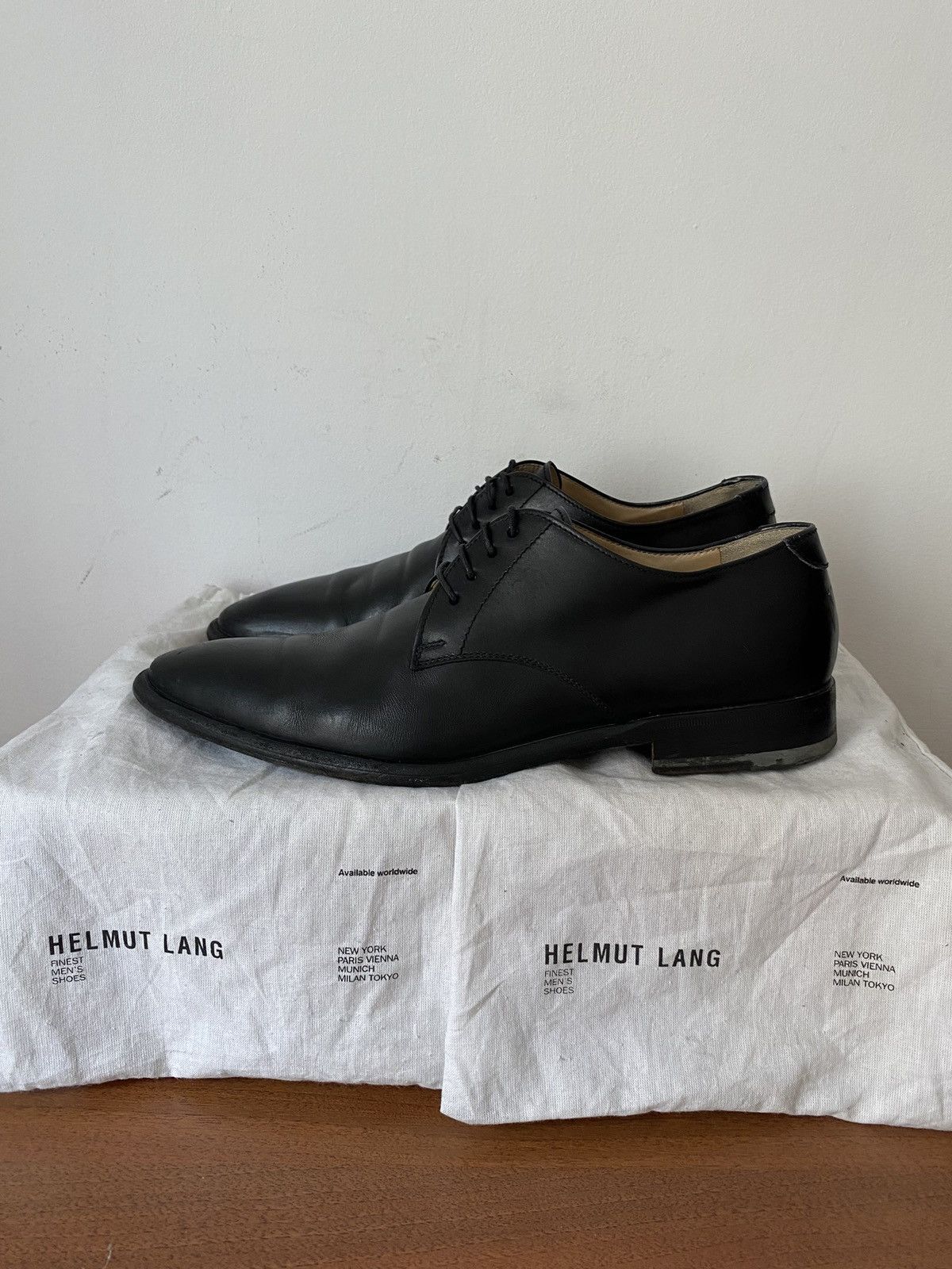 Helmut Lang × Vintage Helmut Lang Leather Derby Shoes | Grailed