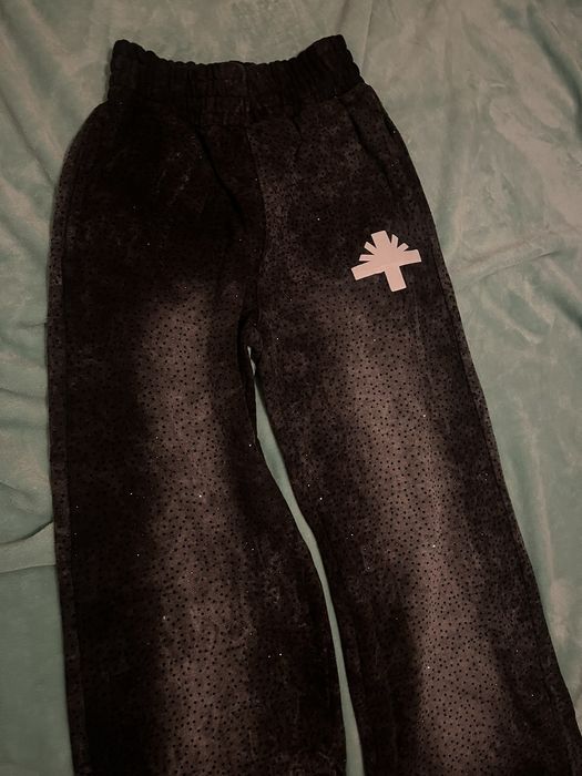 Vertabrae RARE vertebrae black rhinestone sweatpants | Grailed