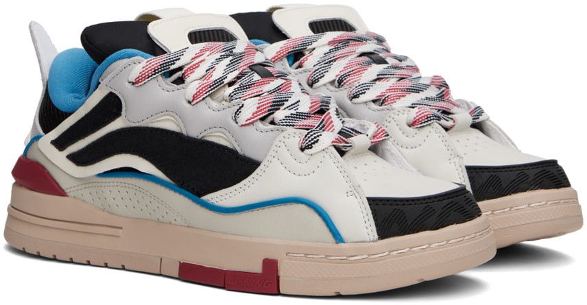 Li Ning Li Ning White Blue Red "Golden Wave" Leather Sneakers | Grailed