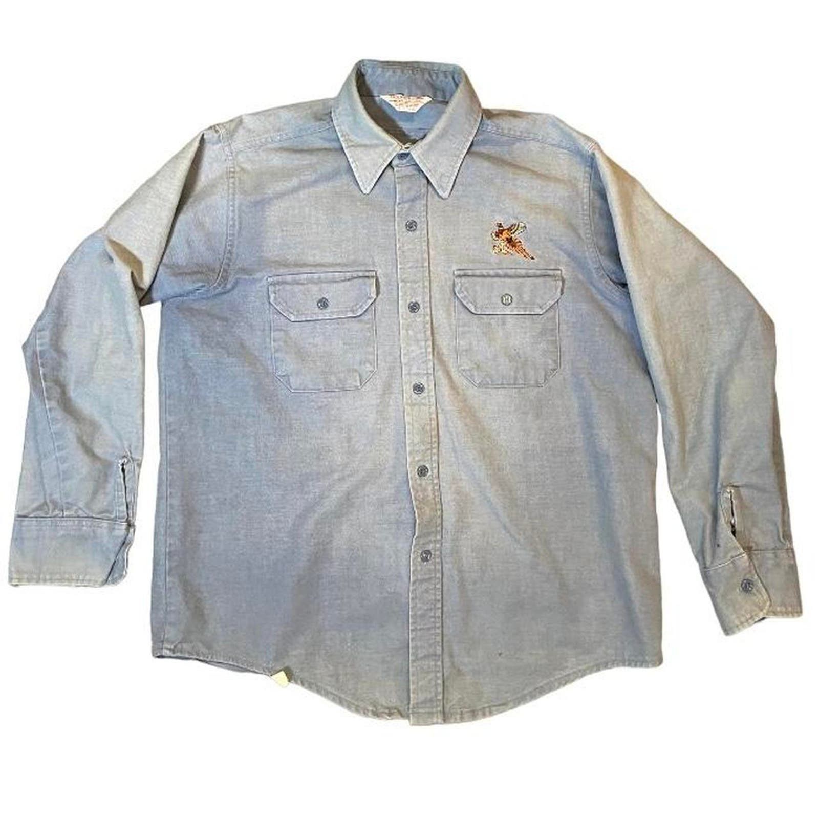 Jerzees Vintage 80s denim button up | Grailed