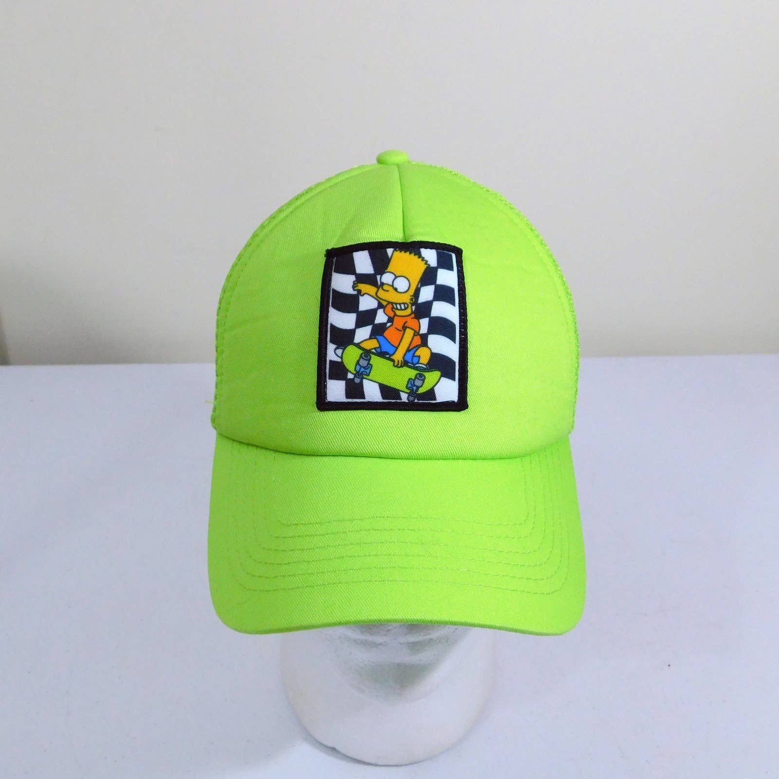 Mad Engine The Simpsons Bart Simpson Skateboarding Neon Trucker Hat ...