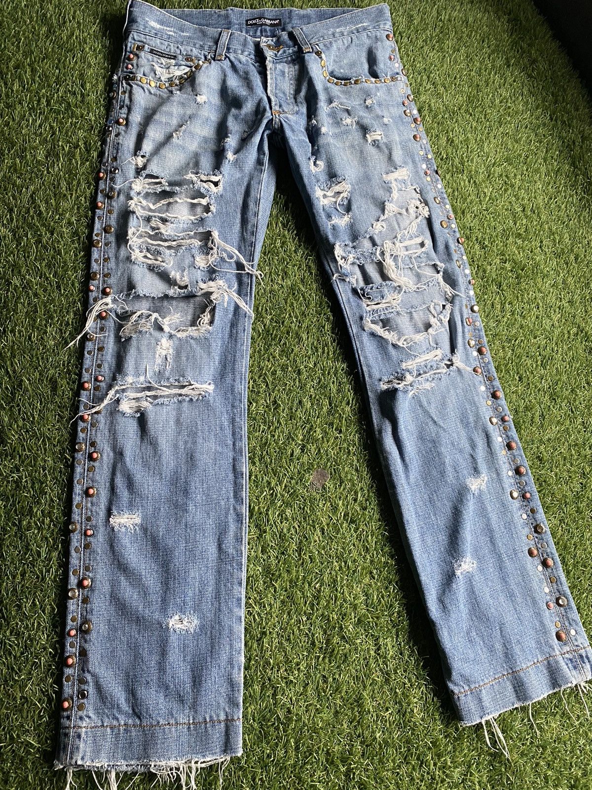 Dolce & Gabbana Rare Dolce & Gabbana Studded Jeweled Denim Jeans | Grailed