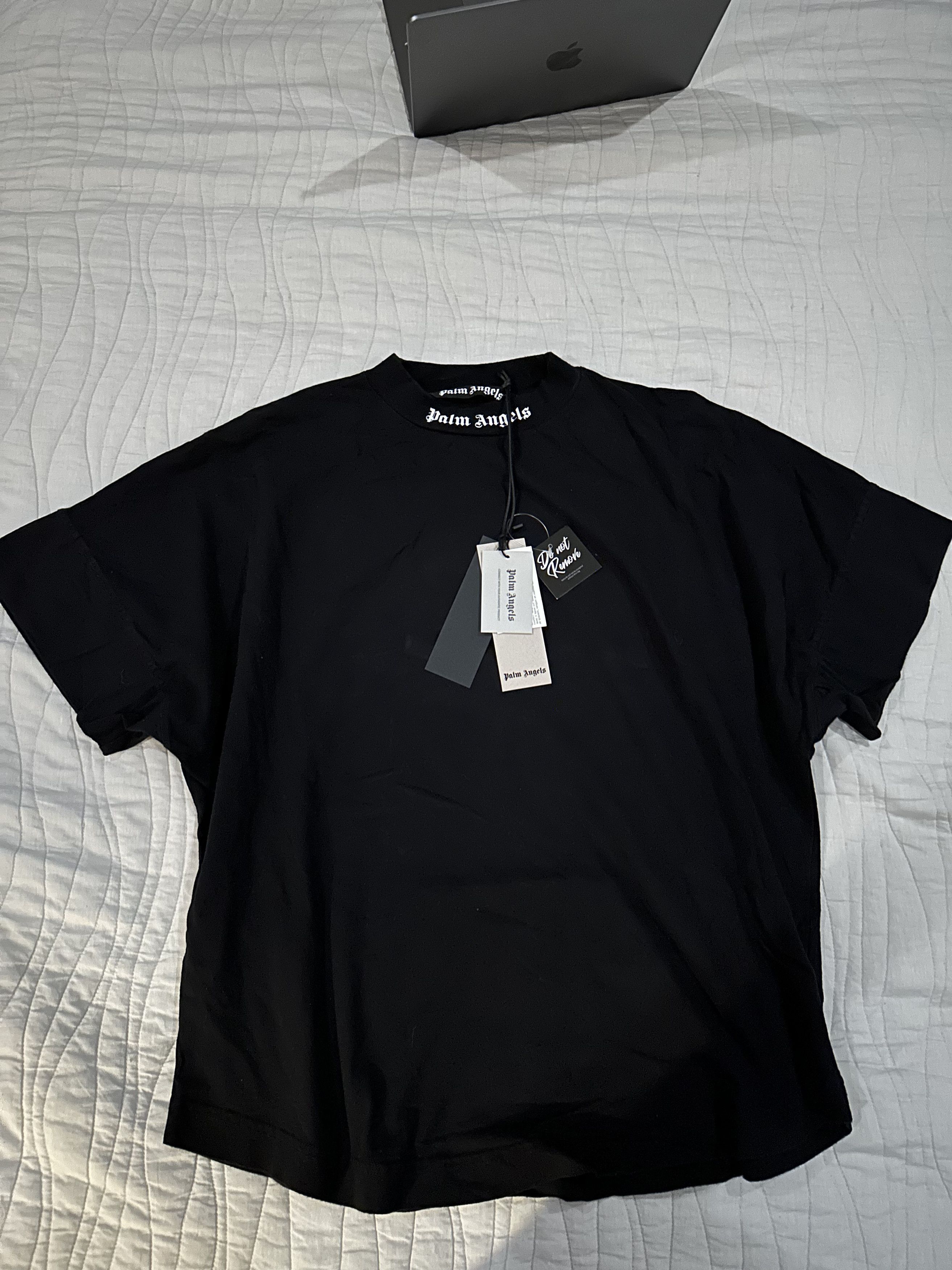 Palm Angels Classic Logo Over Tee Black White Palm Angels | Grailed