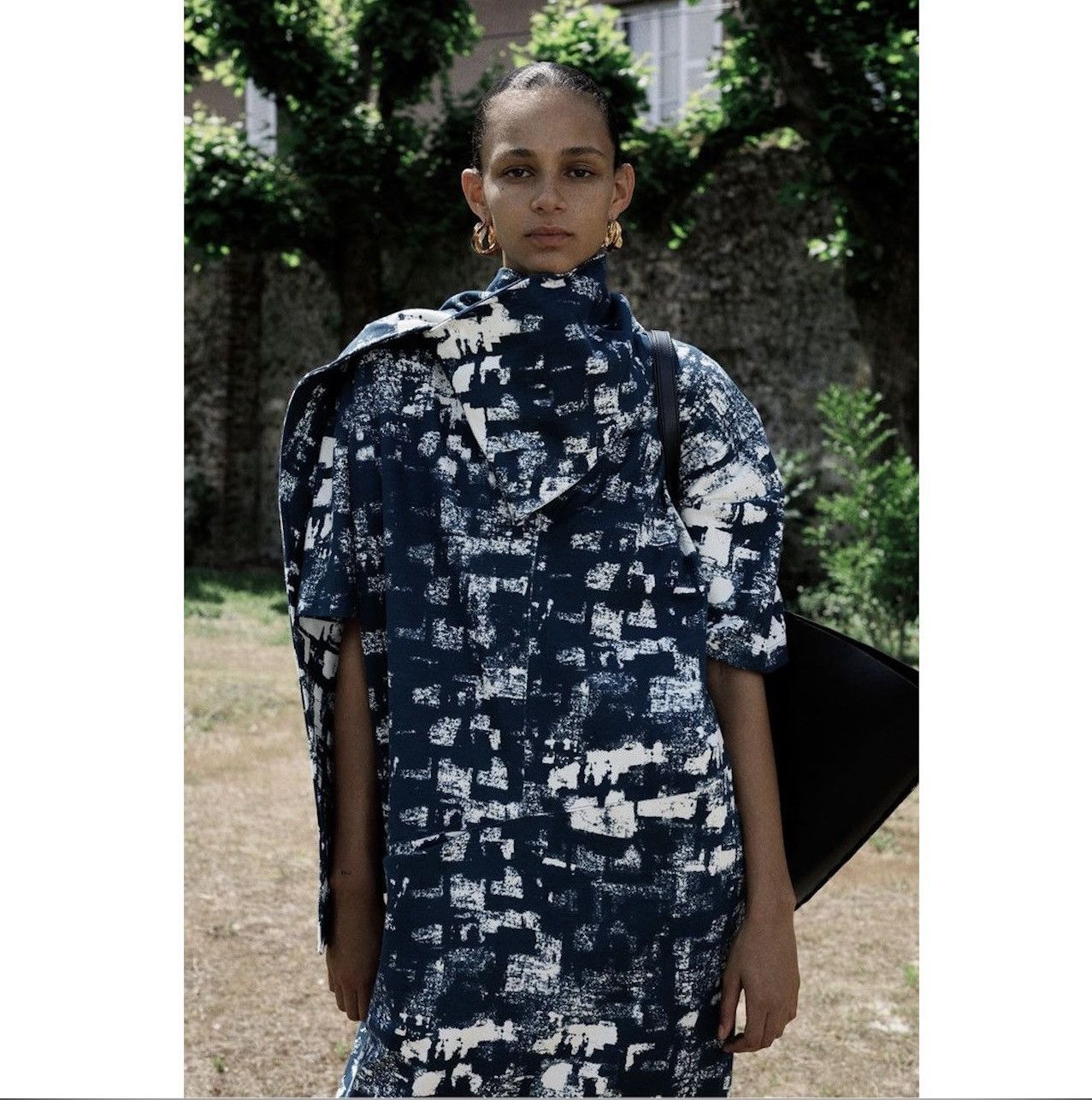 Celine Phoebe Philo Old Celine 2018 abstract print cape-style Top | Grailed