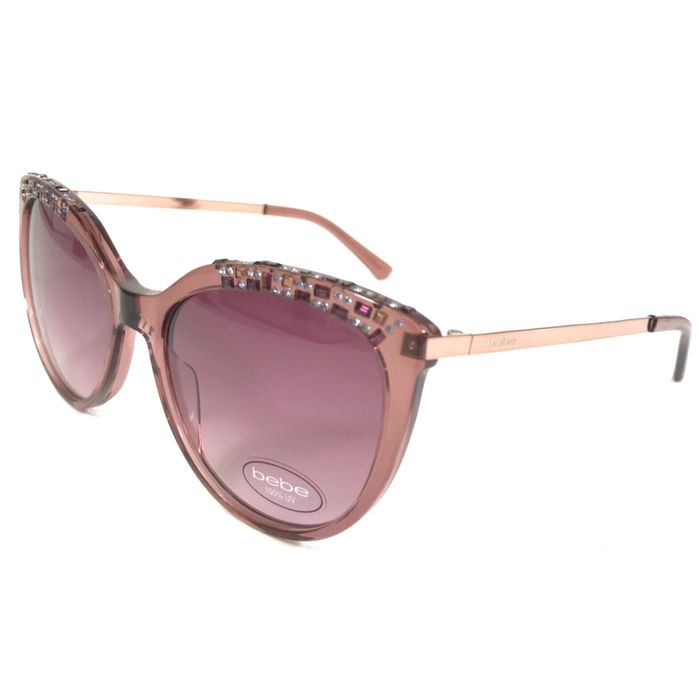 Bebe Bebe Sunglasses BB7223 681 Blush Crystal Pink Rose Gold Frames ...