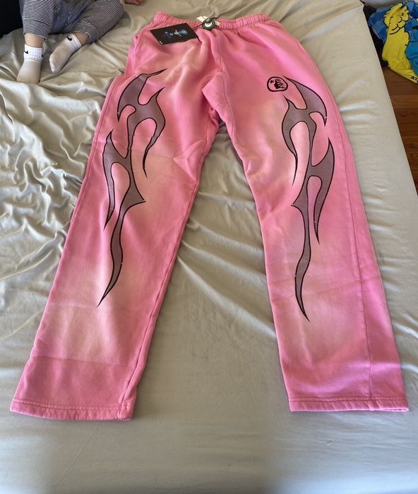 HELLSTAR Flame flare stacked sweats | Grailed