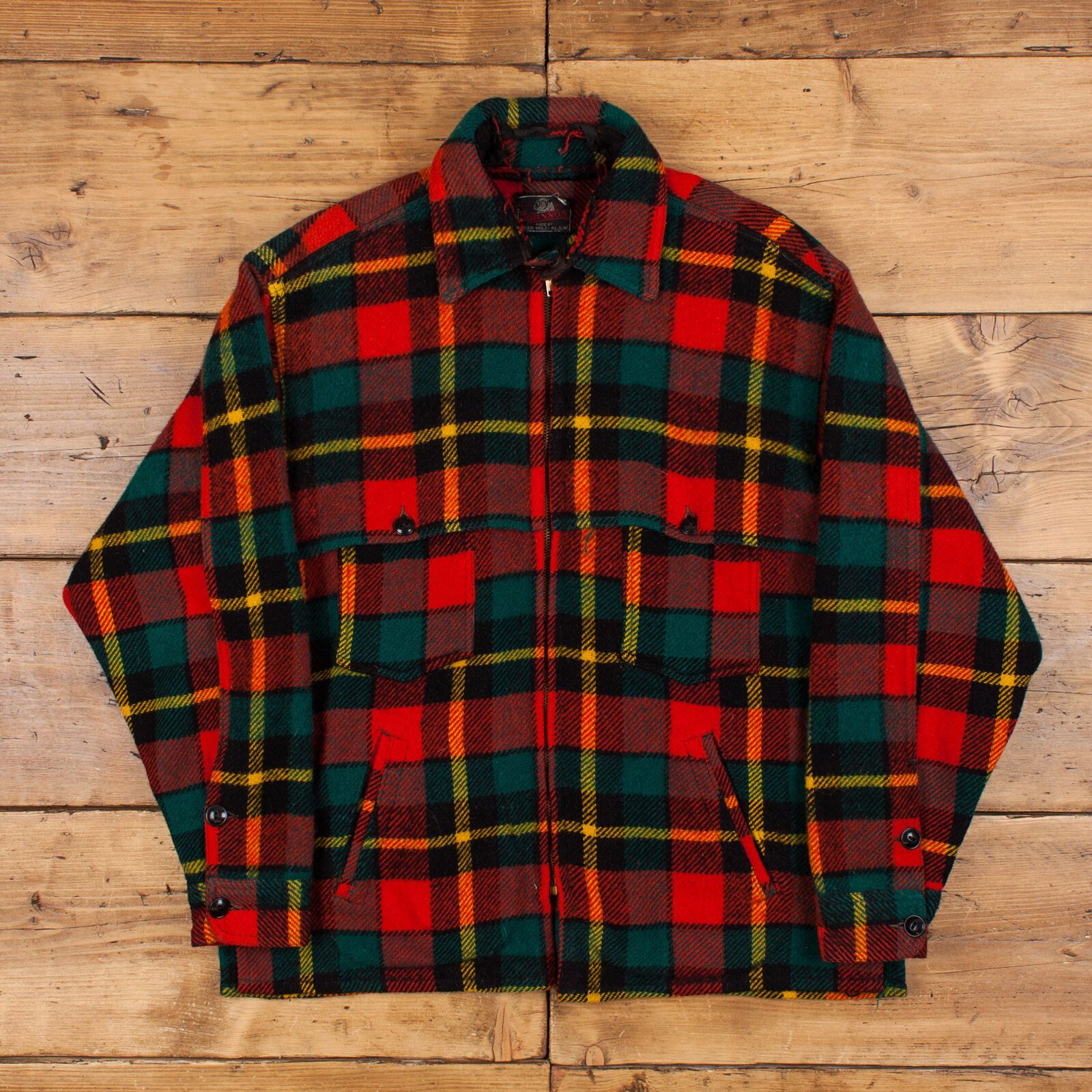 Vintage Vintage Johnson Wool Jacket L 50s Hunting Plaid Overshirt Red ...