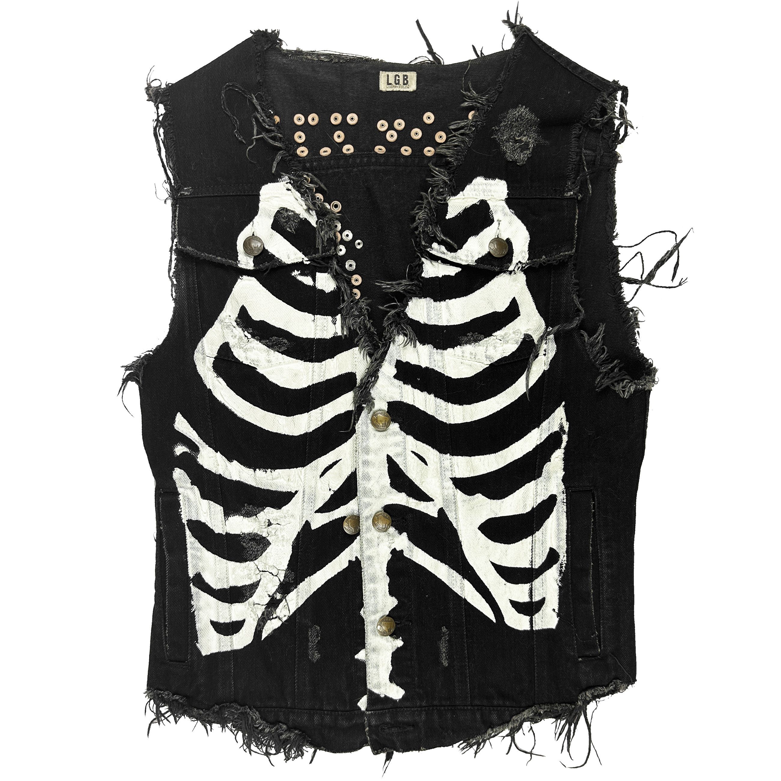 Le Grande Bleu (L.G.B.) 90's Painted Skeleton Vest | Grailed