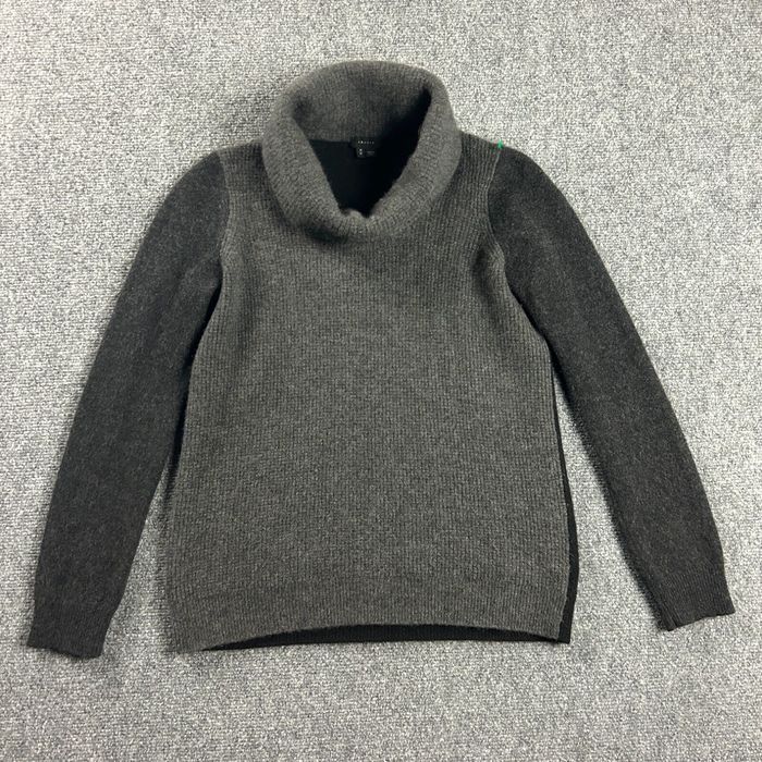 Theory Theory Sweater Womens Medium Gray Waffle Knit Turtleneck 100% ...