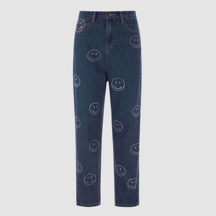 Cider Cider High Rise Smiley Face Straight Leg Jeans 30" | Grailed