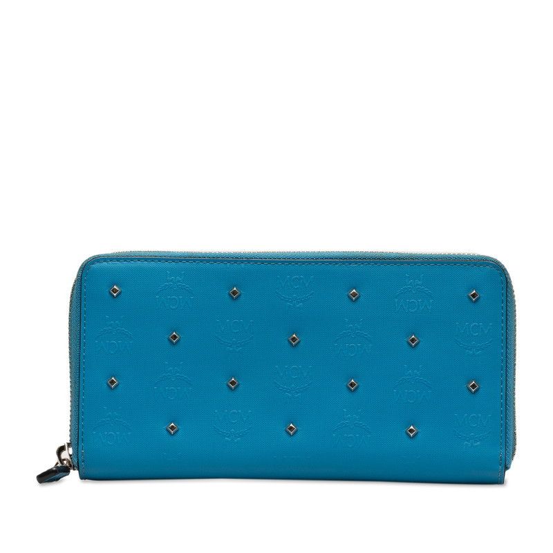 MCM MCM Visetos Studded Zip Around Wallet Canvas Long Wallet in ...