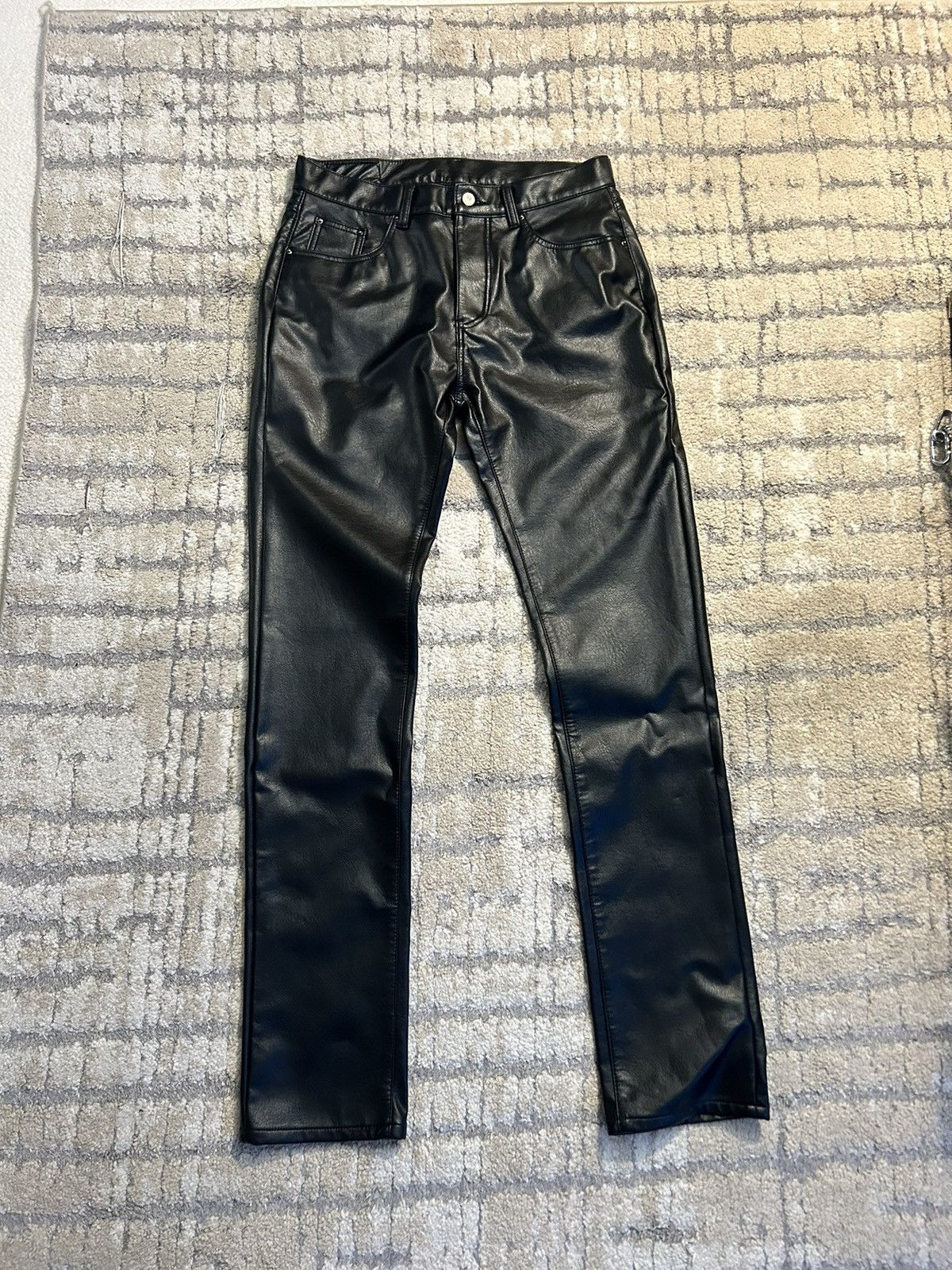 MNML Black leather pants | Grailed