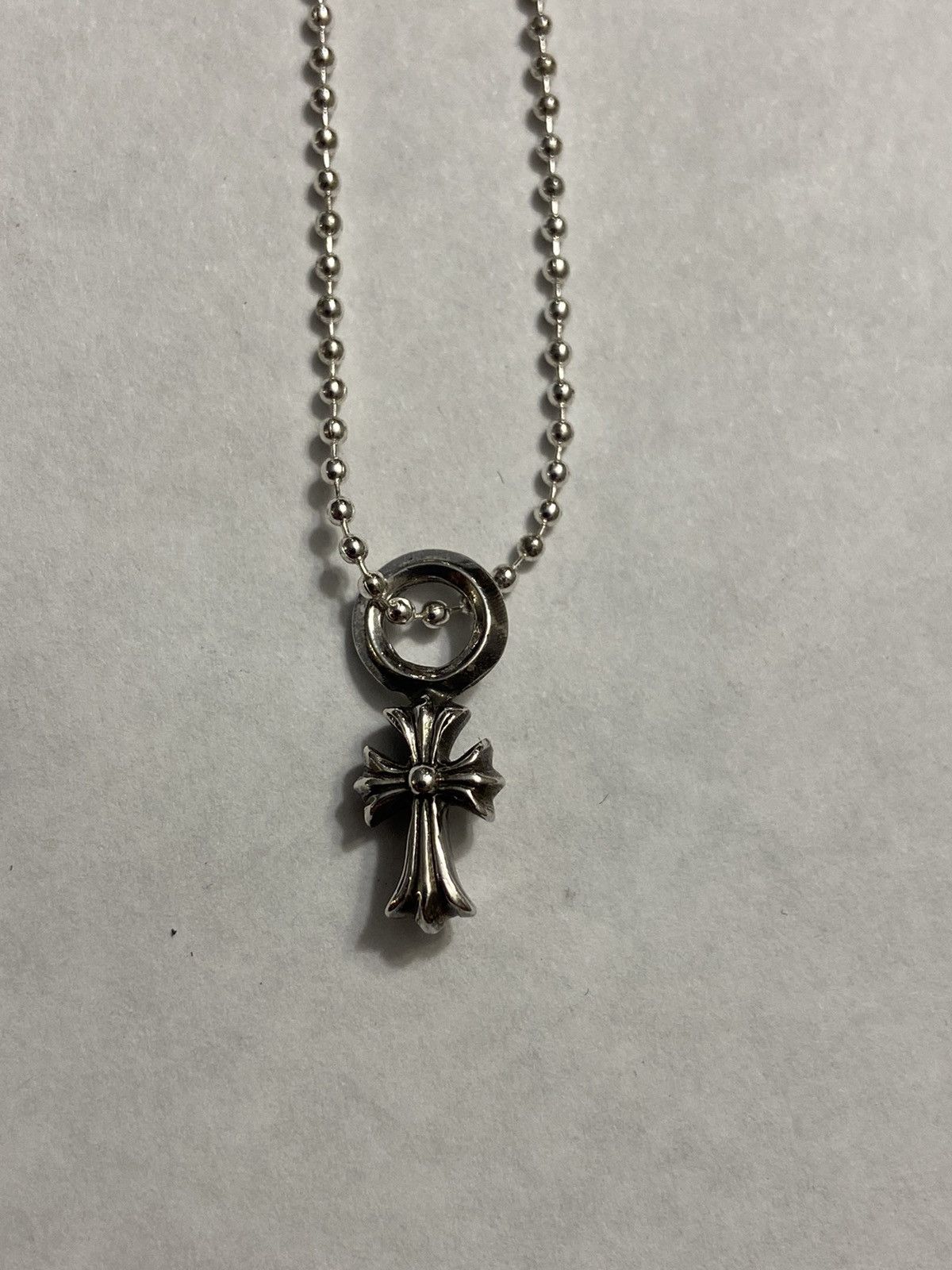 Chrome Hearts Chrome Hearts Silver Cross Pendant Chain Necklace Baby ...