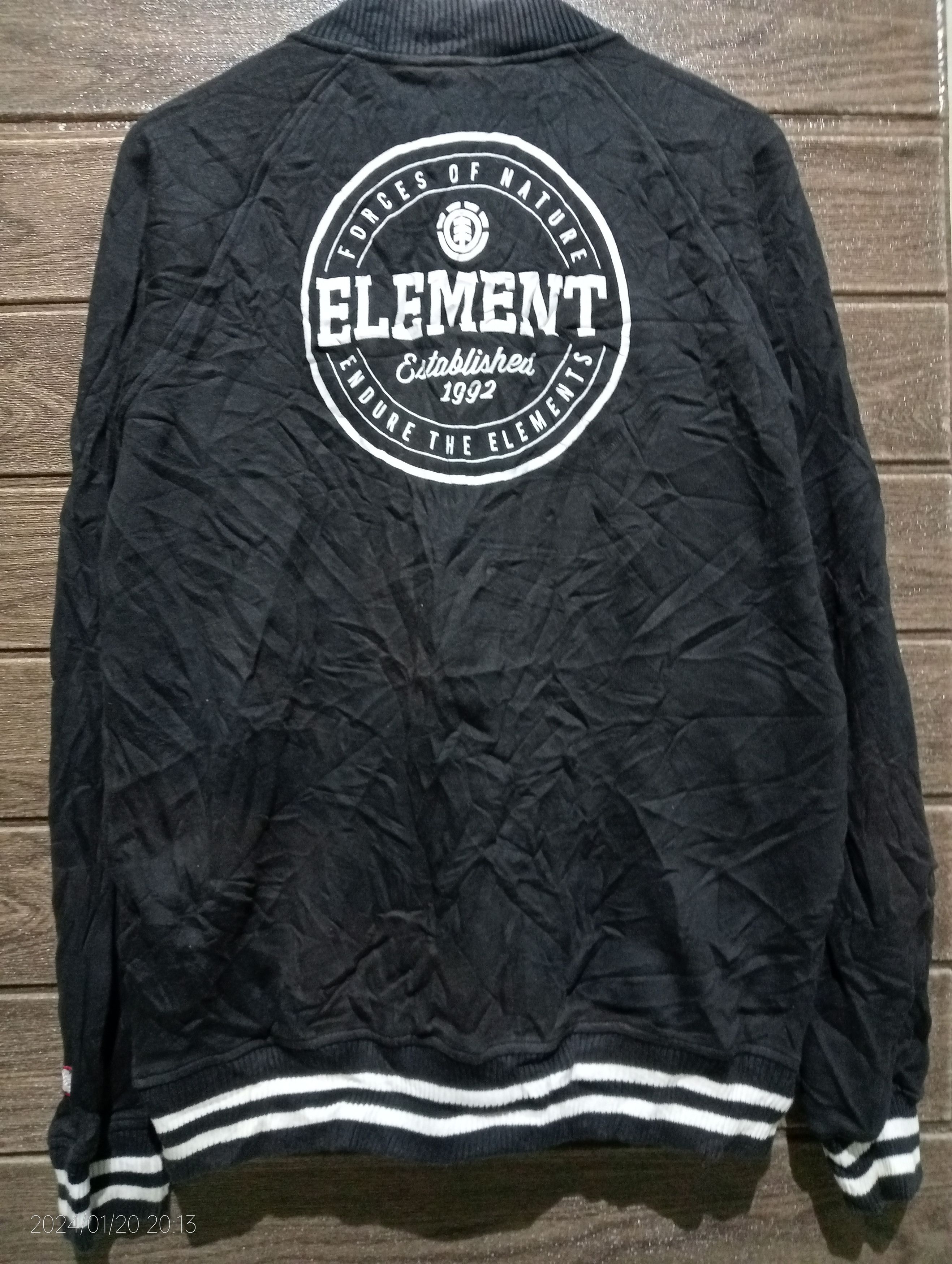 Element 🔥Vintage Element Black Varsity Jacket Very Rare | Grailed