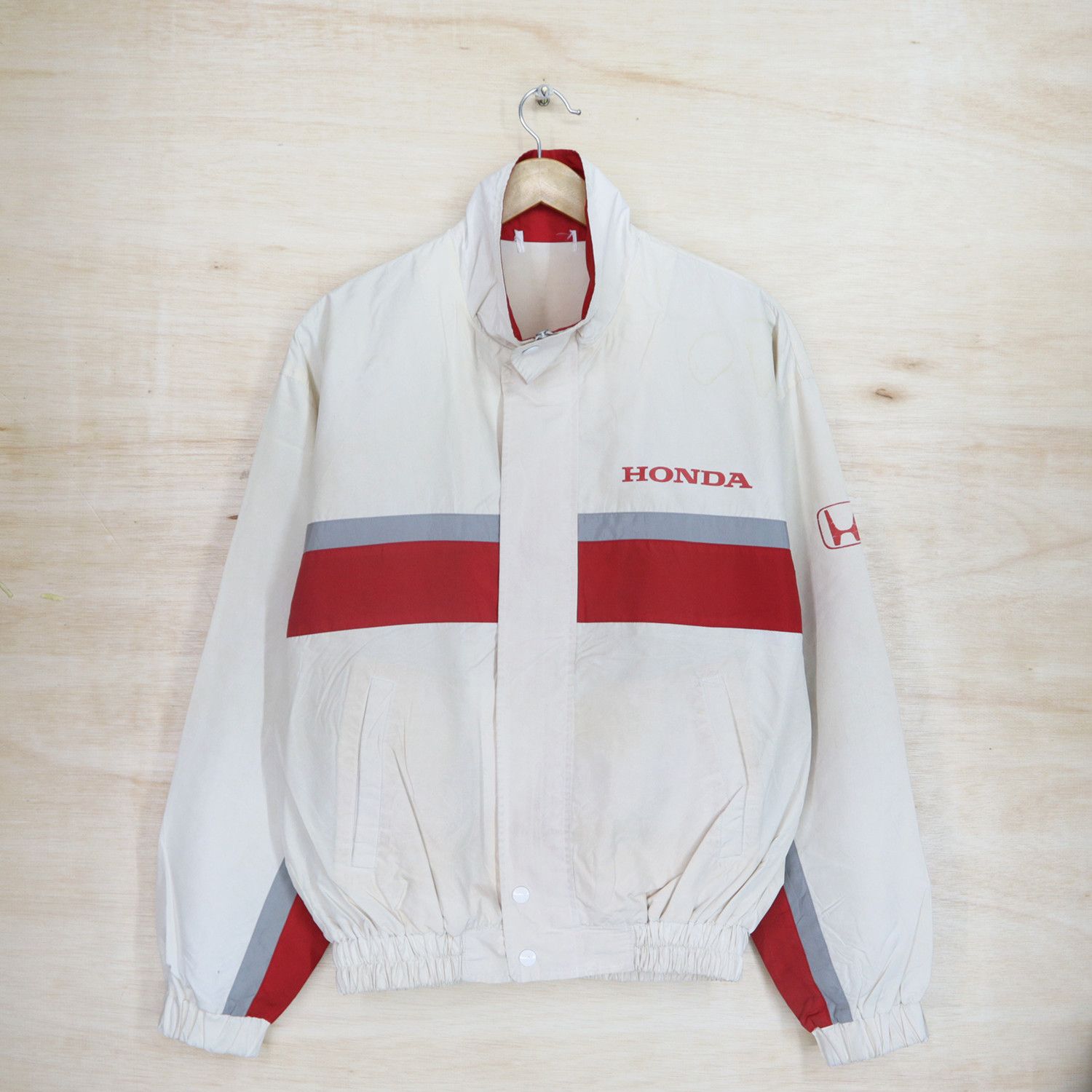 Vintage HONDA Racing Big Logo Bomber Windbreaker Racing Team Jacket ...