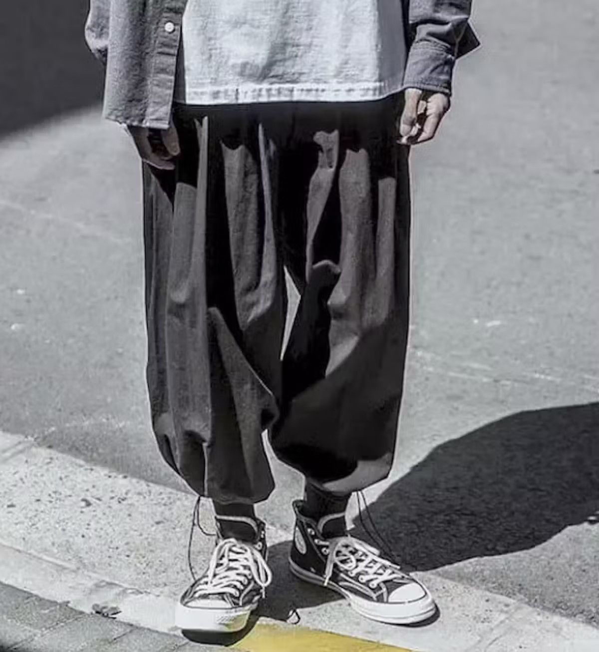 Japanese Brand × Vintage black oversize japanese style pants | Grailed