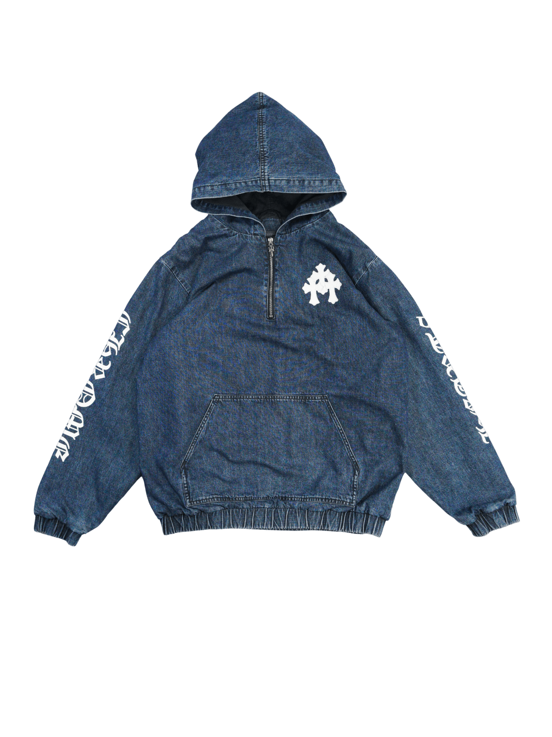 Chrome Hearts Chrome Hearts Ruckus Hooded Denim Cross Patch Jacket ...