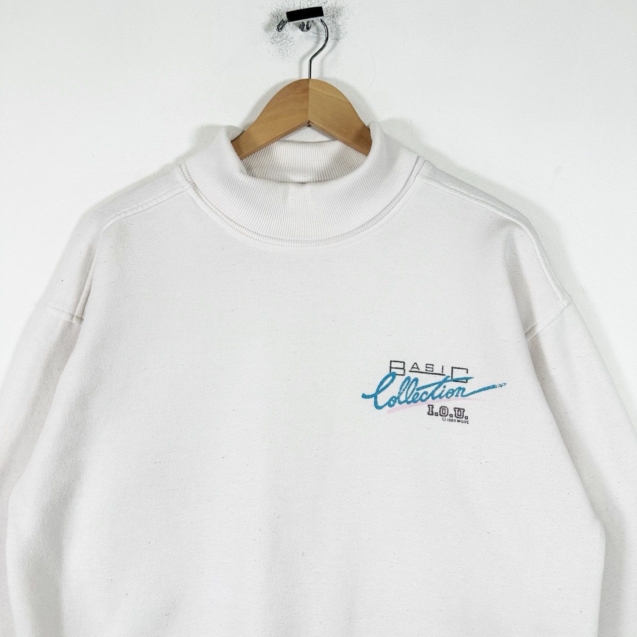 Vintage Vintage 90s IOU Modern Basic Mockneck Heavy Graphic Sweater ...