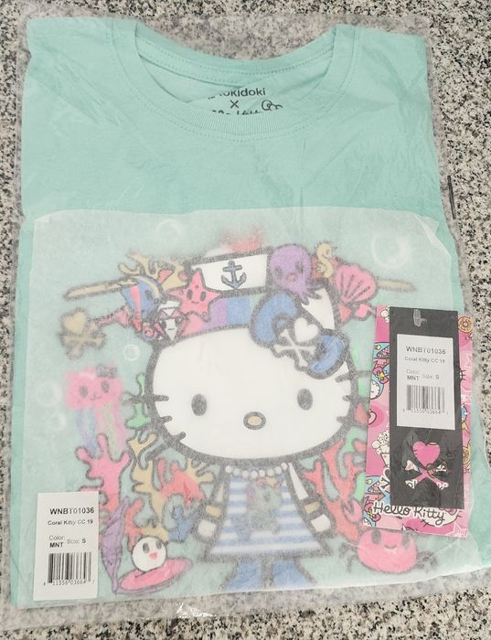 Tokidoki tokidoki x Hello Kitty Coral Kitty Tee Mint Green S | Grailed