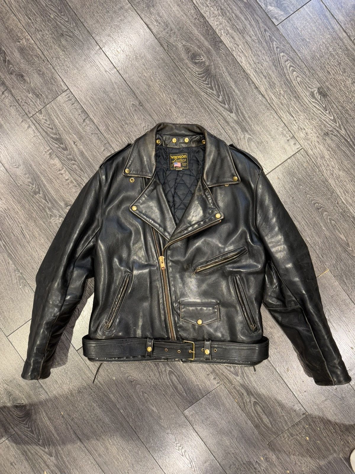 Vanson Leathers Vanson model E motorcycle jacket in Steerhide leather ...