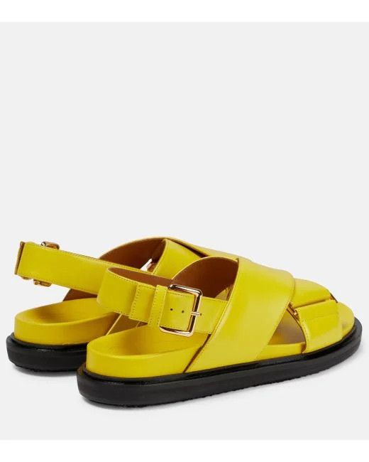 Marni o1w1db10524 Fussbett Leather Sandals in Yellow | Grailed