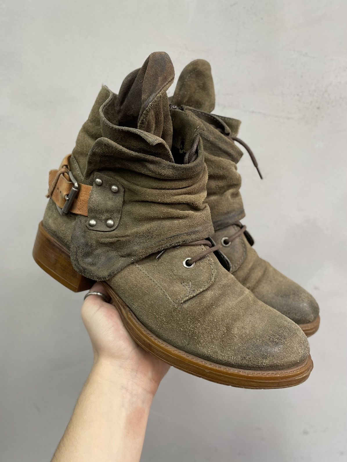 A.S.98 A.S. 98 style leather avant garde boots suede tornado mart | Grailed