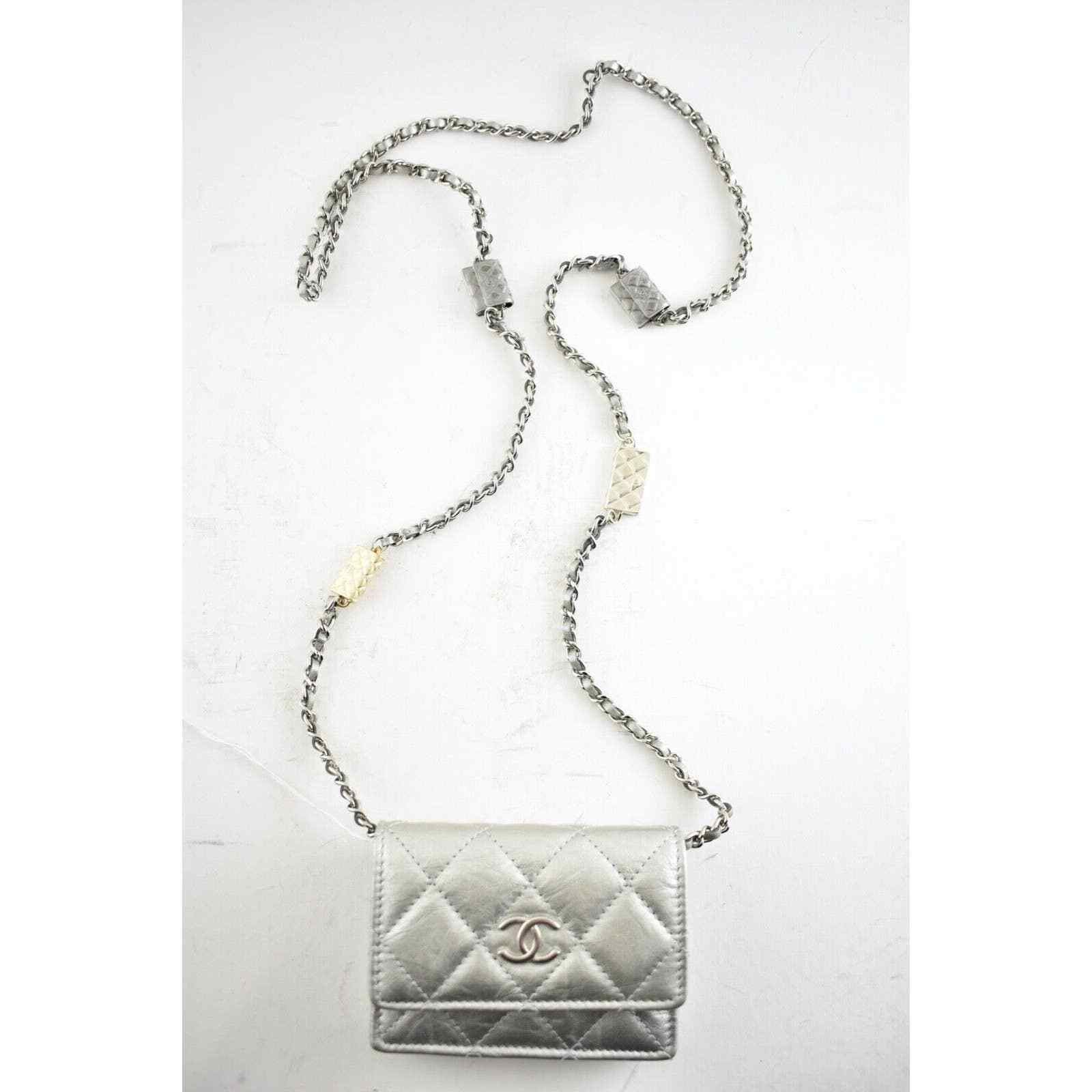 Chanel Chanel 21K Silver WOC Mini Wallet On Chain Gold Charm Bag | Grailed