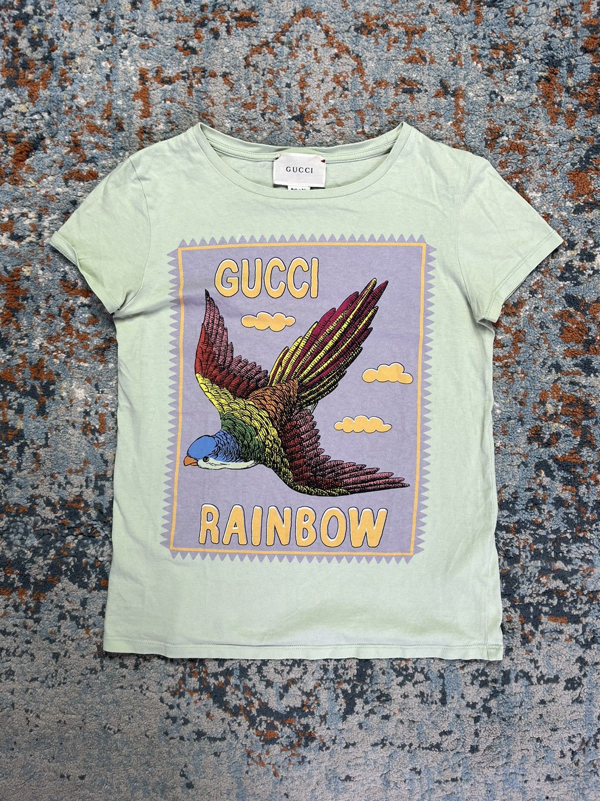 Gucci Vintage y2k Gucci Rainbow parrot graphic tee | Grailed