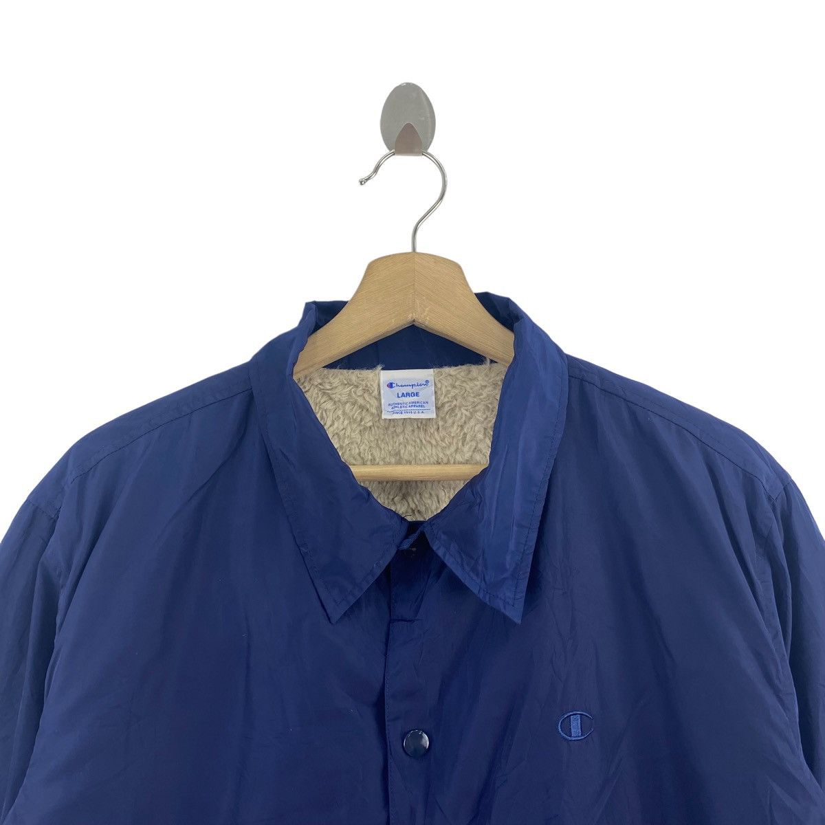 Champion CHAMPION USA Deep Pile Sherpa Inside Windbreaker Coach Navy ...